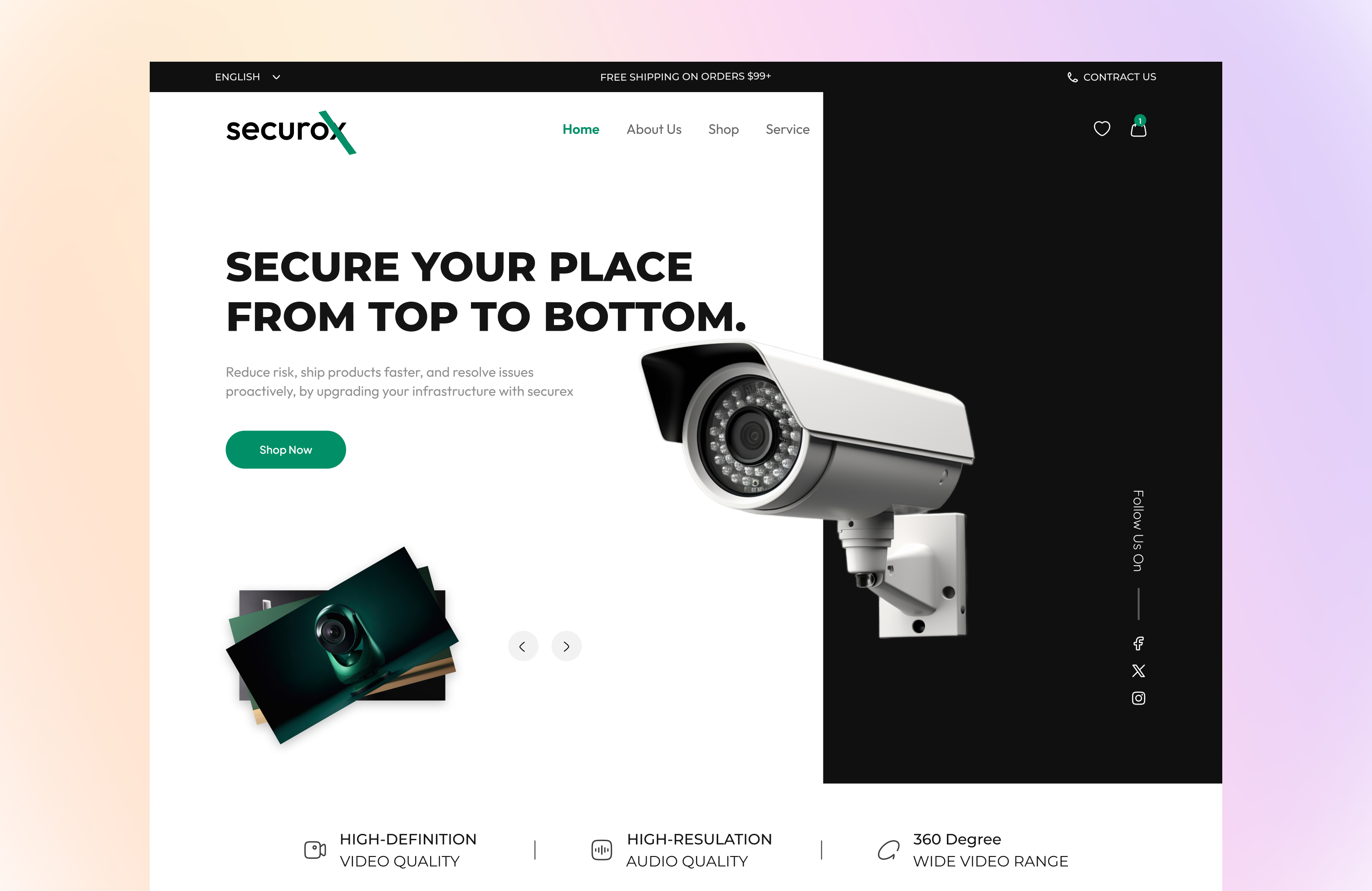 CC Camera Website Landing Page by Badhon Kormokar on Dribbble