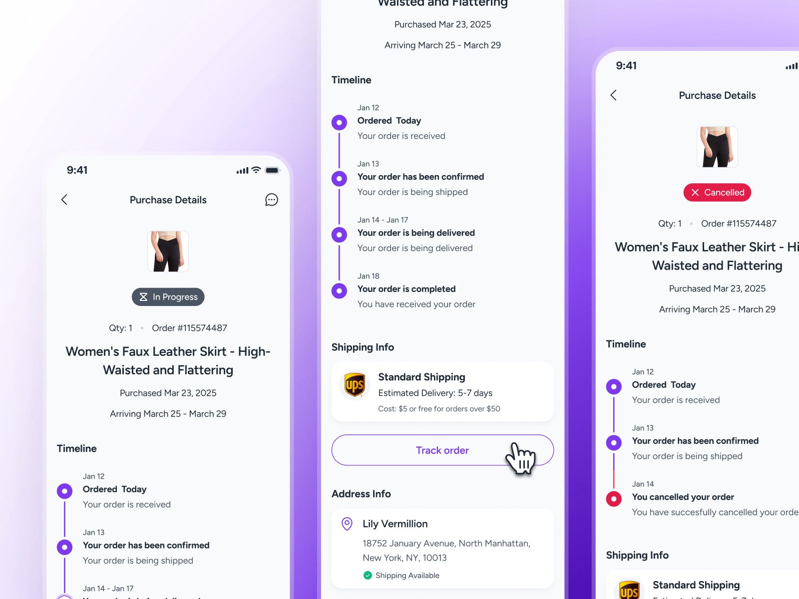 cognicart: AI Shopping & Ecommerce App - Product Order Status UI by ...