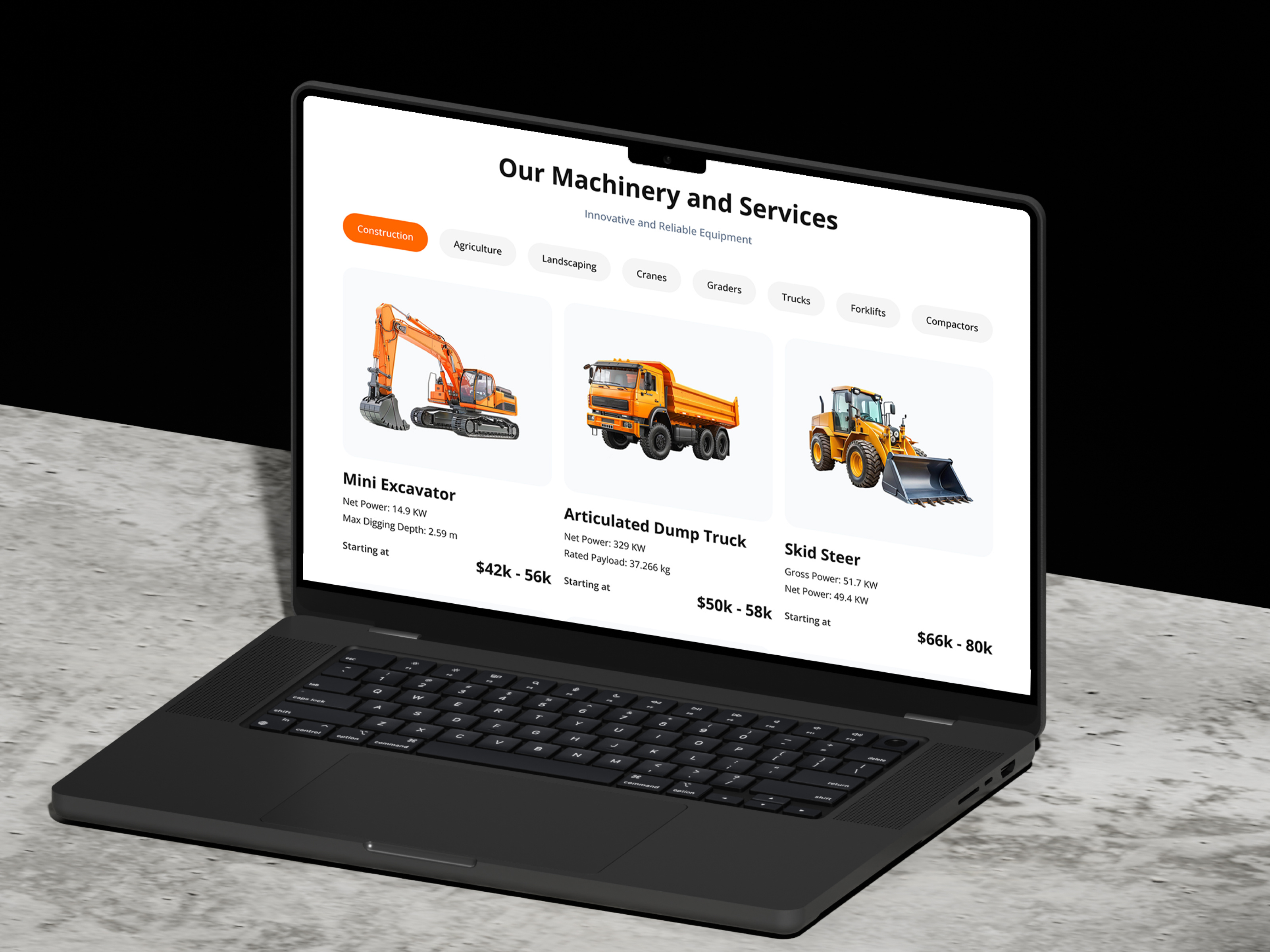 Heavy Machinery Business Website UI Design by Opedia Studio on Dribbble