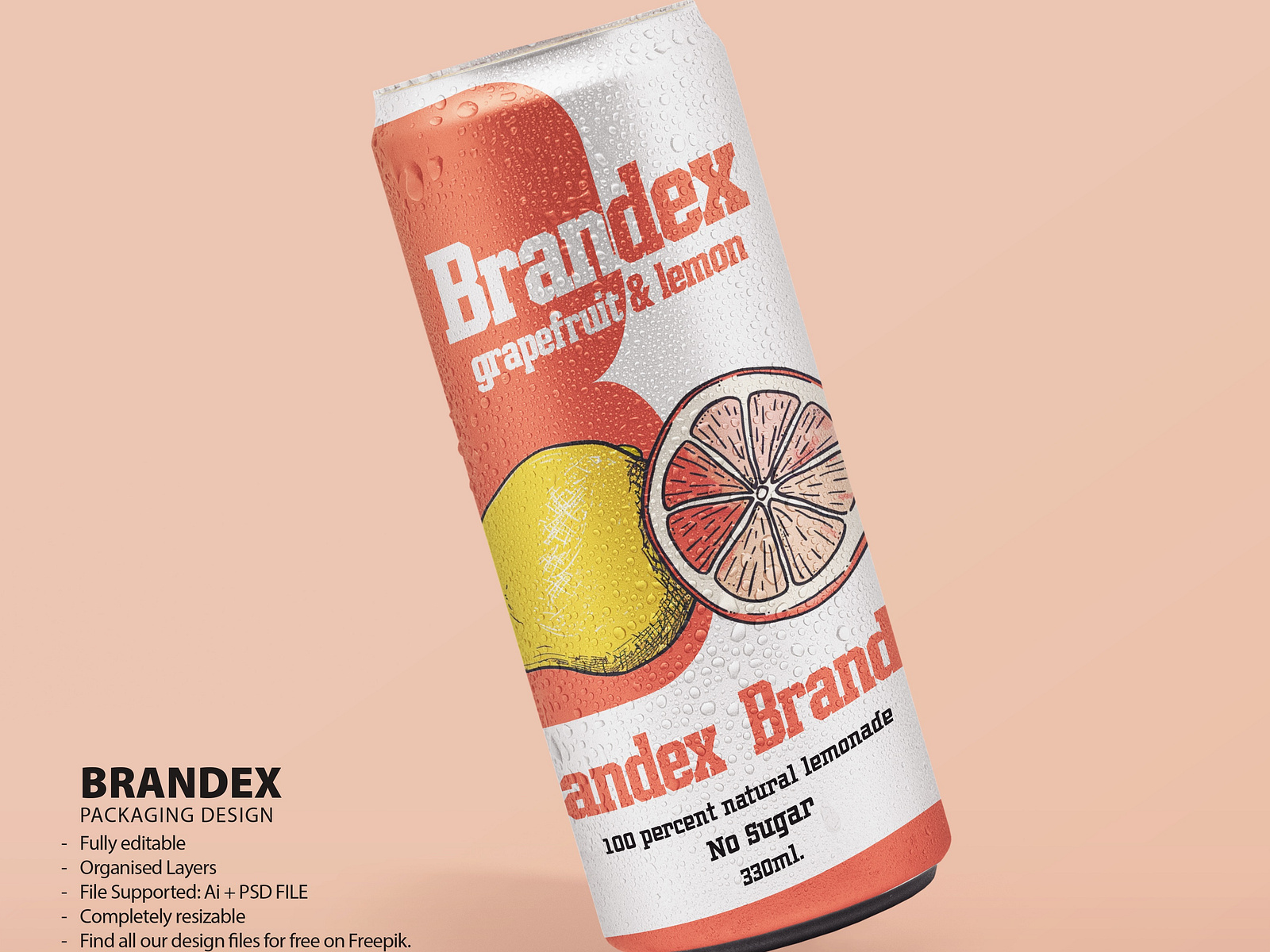 Vibrant Fruit-Infused Beverage Can Packaging Design Template - E by ...