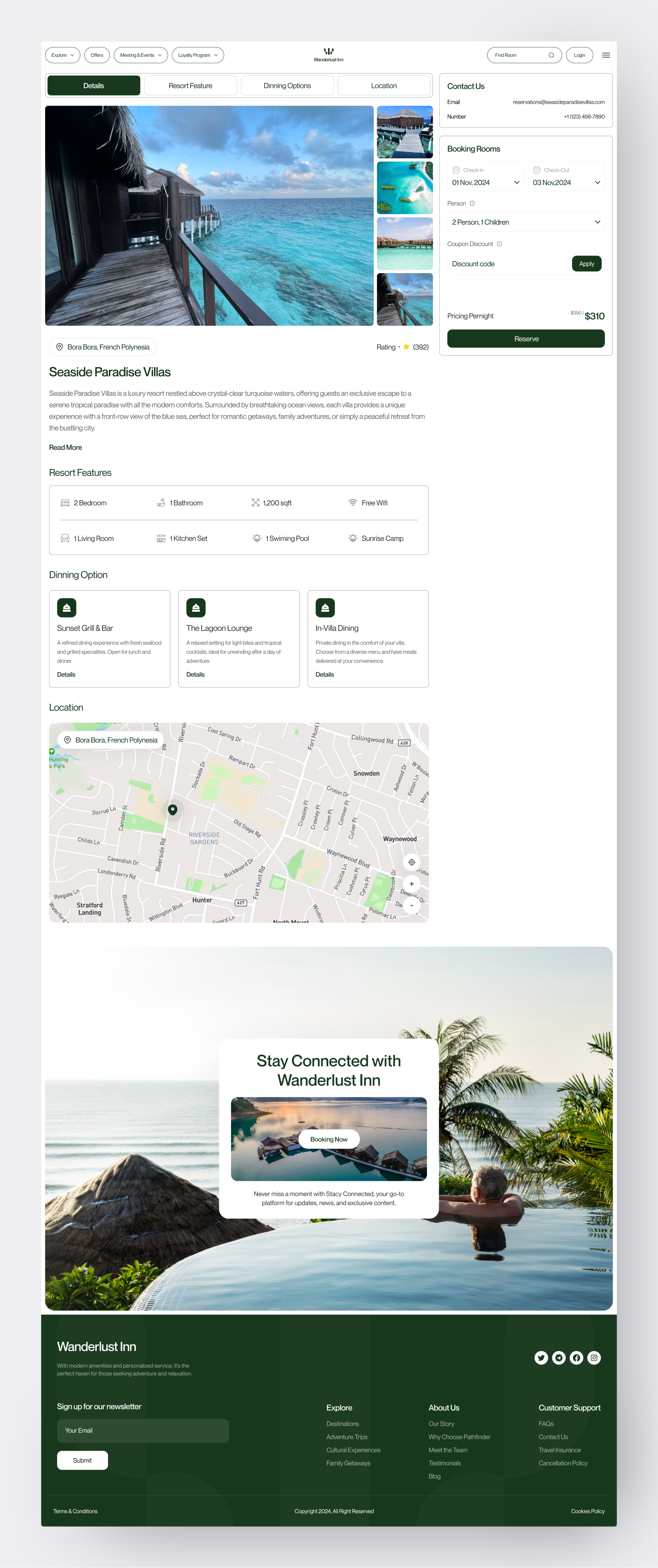 Wanderlust Inn - Destination Details Page by Milo for Korsa on Dribbble