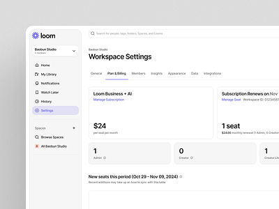 Loom Redesign Concept - Settings Page by Charles Postiaux on Dribbble