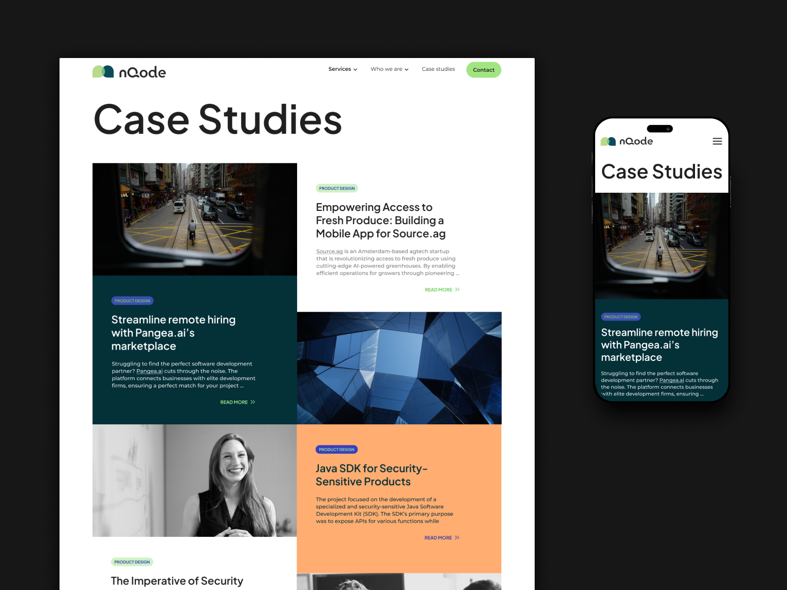 nQode Case Studies Page Design - Desktop & Mobile Layouts by Maja ...