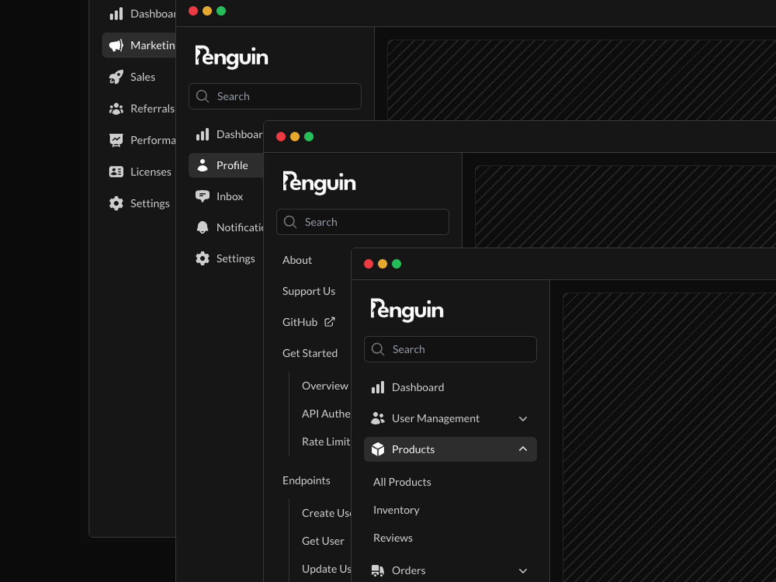 Sidebar with Dark Theme by Salar Houshvand on Dribbble