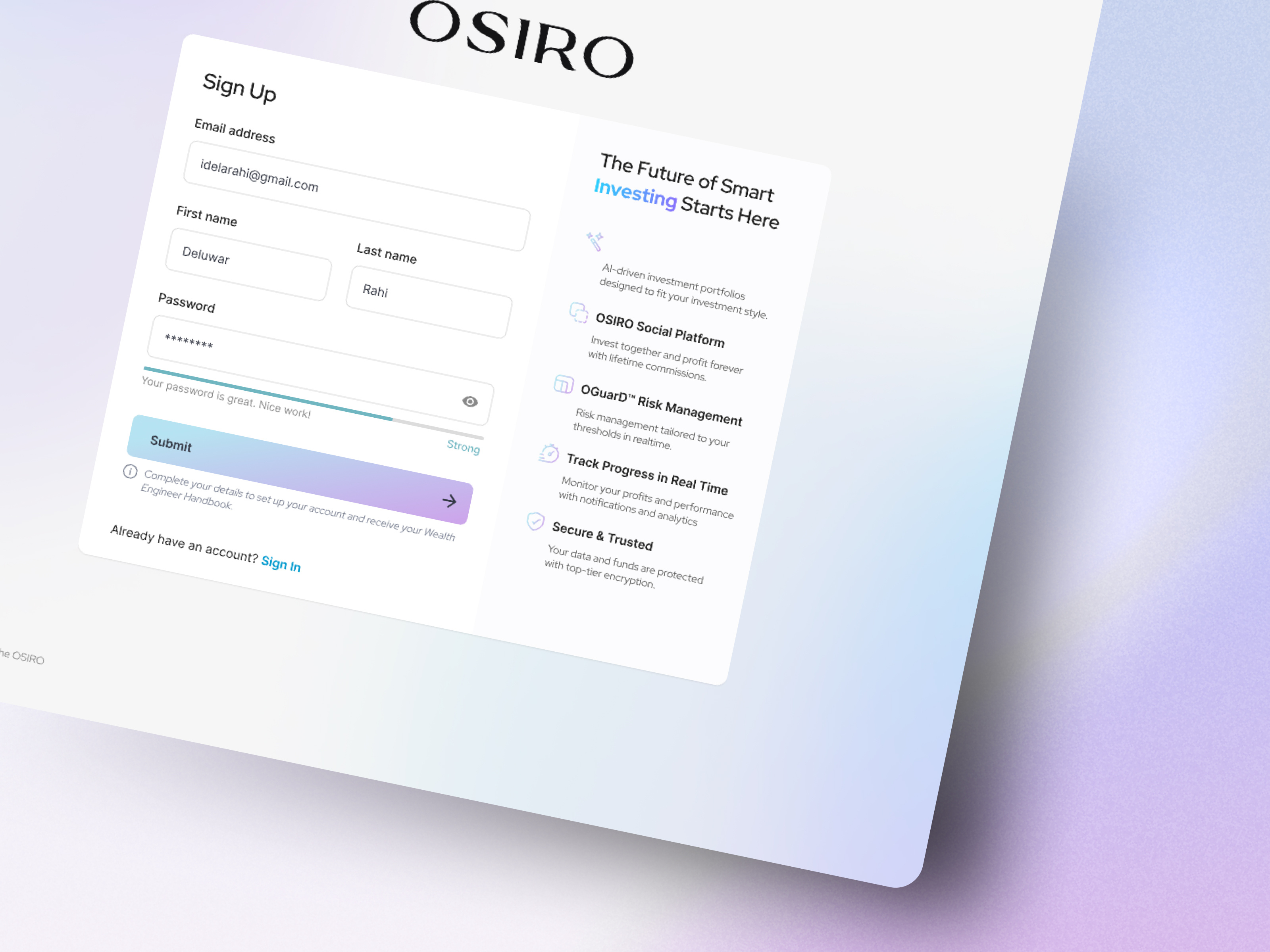 OSIRO – Financial SaaS Design | Pre-Sign-Up & Dashboard by Deluwar Rahi ...