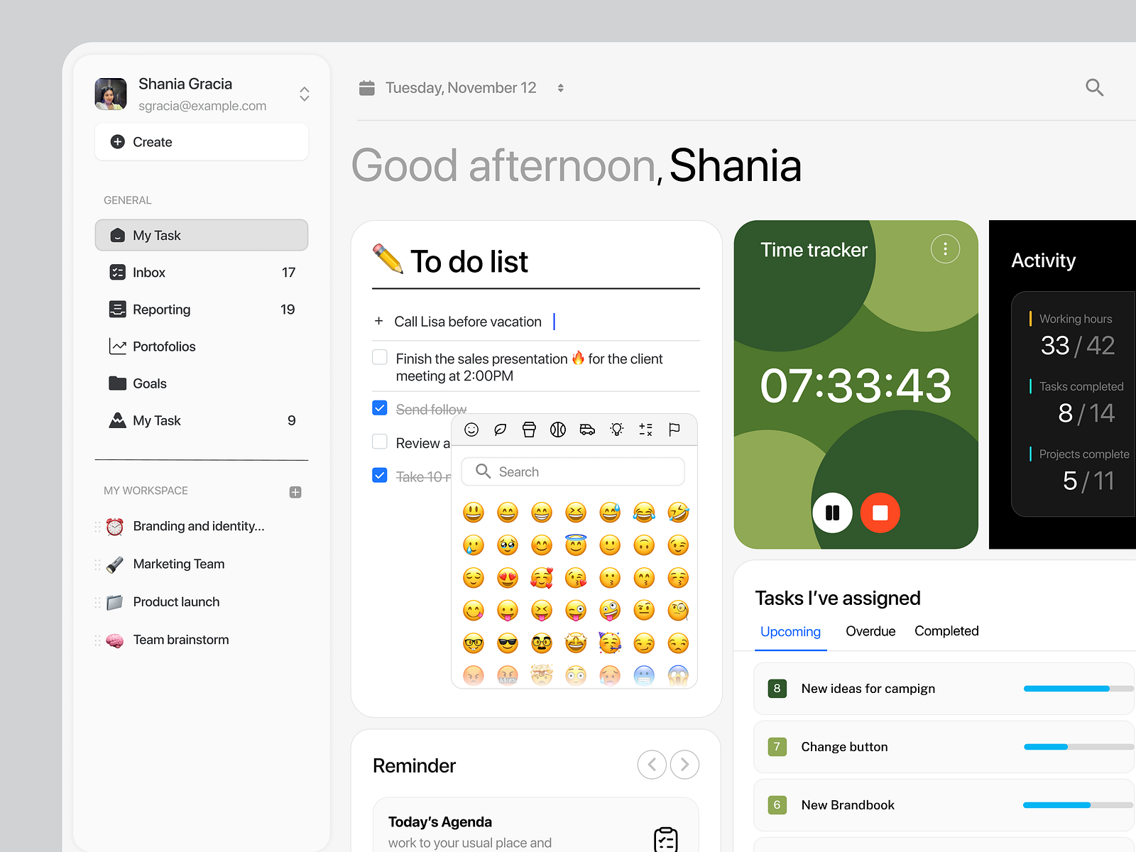 To do list (UI dashboard) by Hafy on Dribbble