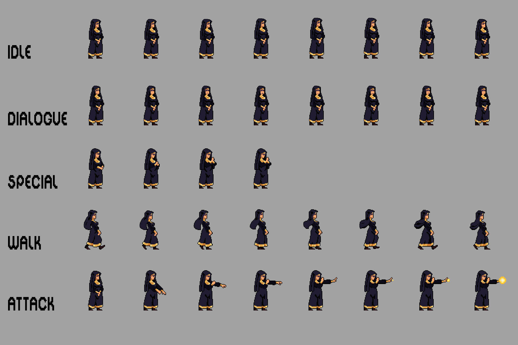 Priest Pixel Art Character Sprite Sheets Pack by 2D Game Assets on Dribbble