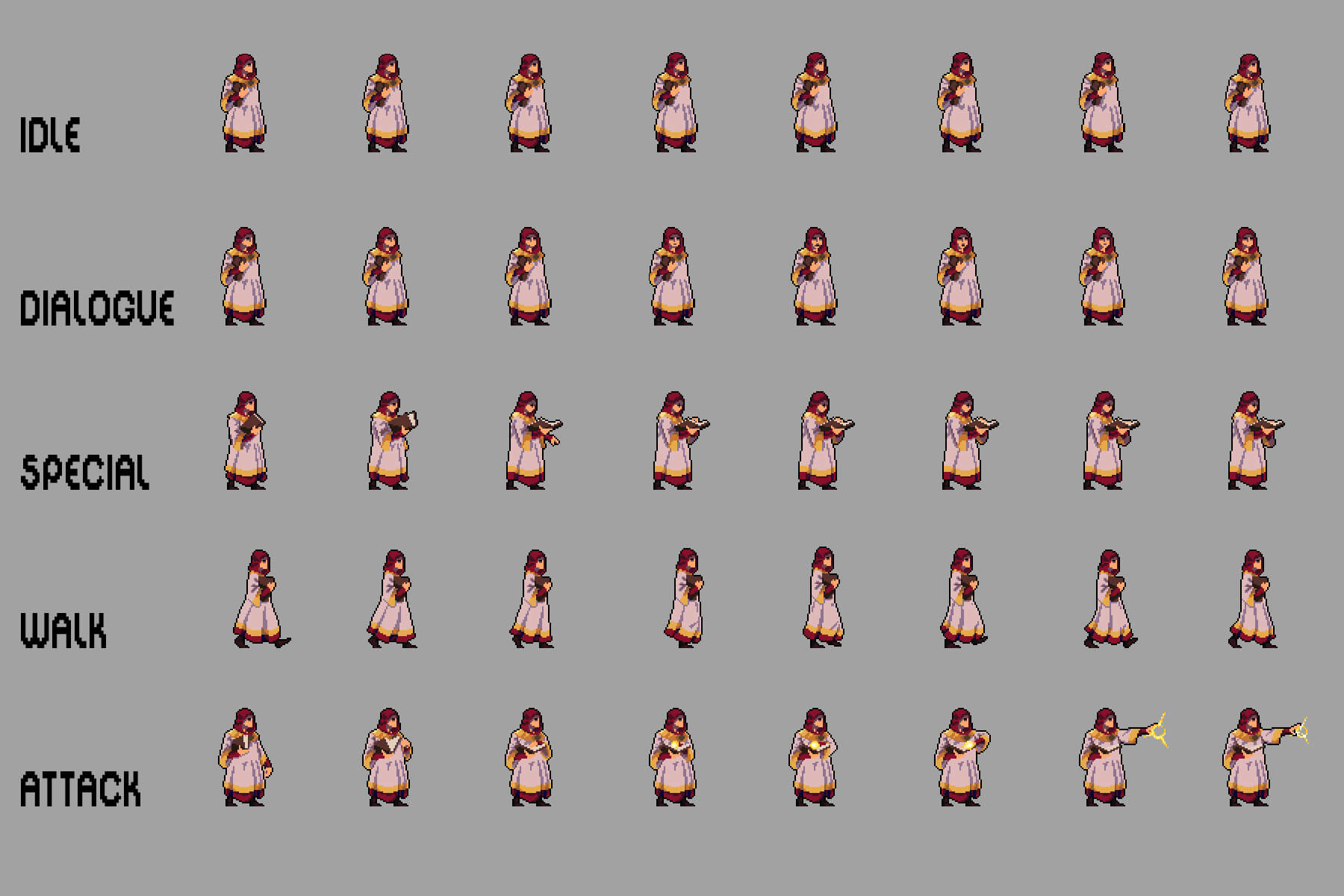 Priest Pixel Art Character Sprite Sheets Pack by 2D Game Assets on Dribbble