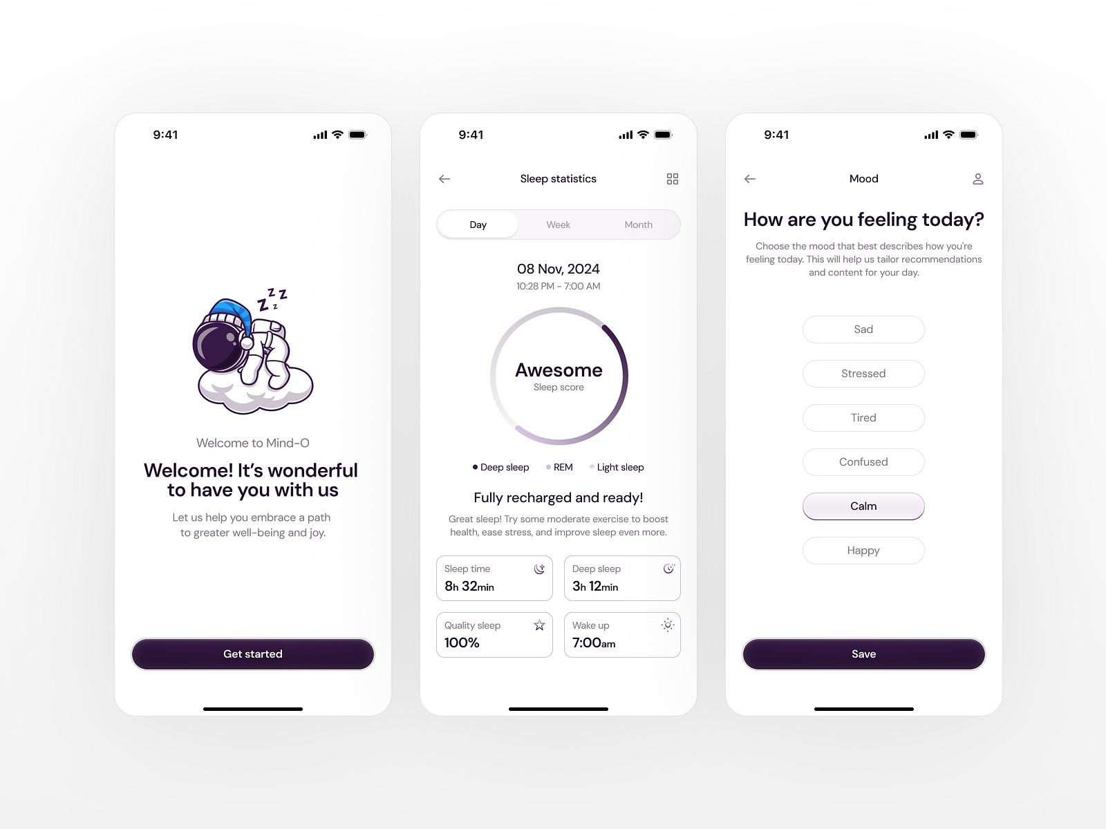 UI Exploration – Sleep tracking app 🪄 by Patryk Moskot on Dribbble