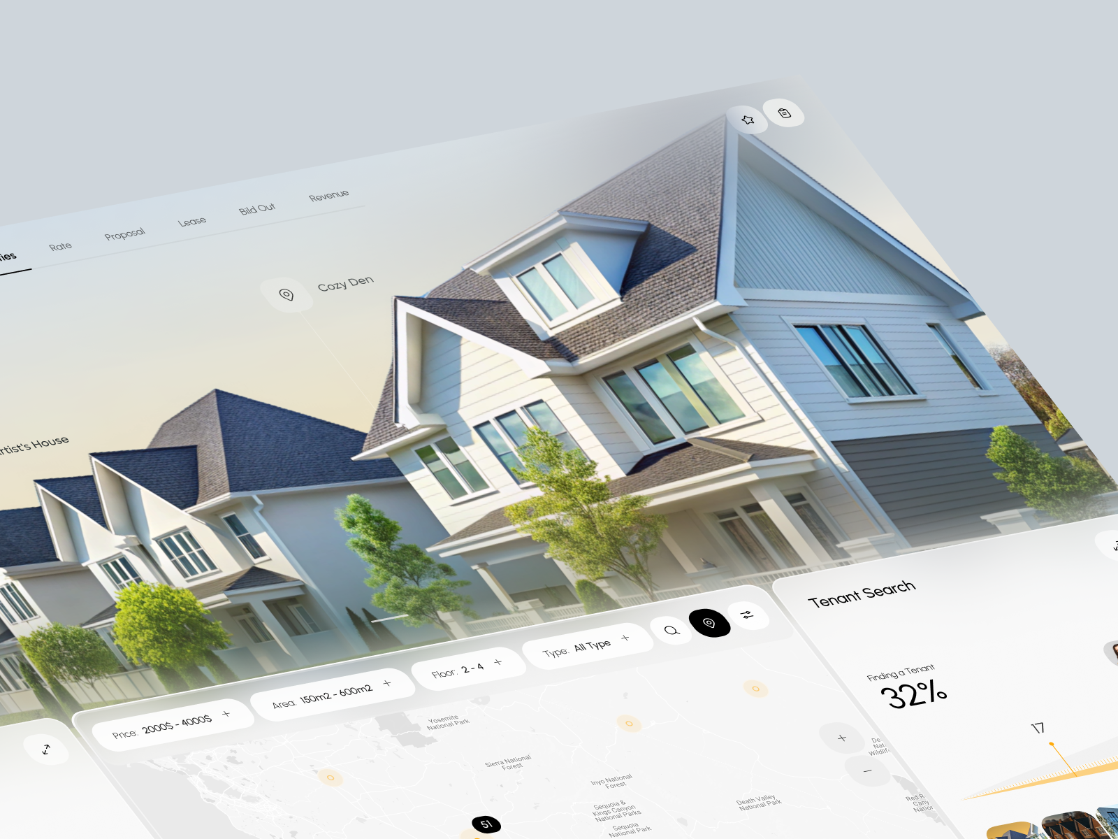 Property Management SaaS Dashboard by Jack R. for RonDesignLab ⭐️ on ...