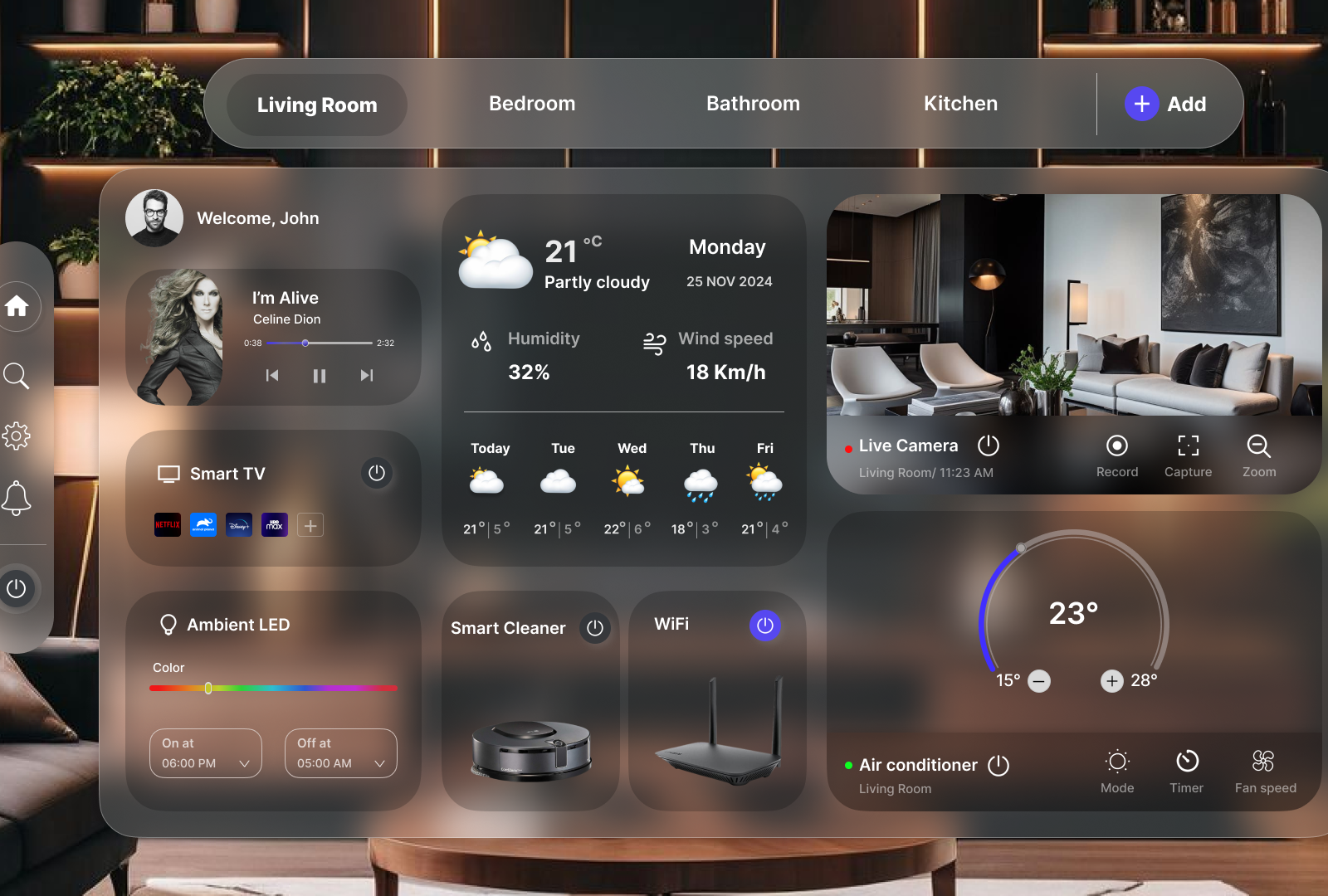 Smart Home Vision Pro Os/Ui Concept by Banafshe Lotfolahi on Dribbble