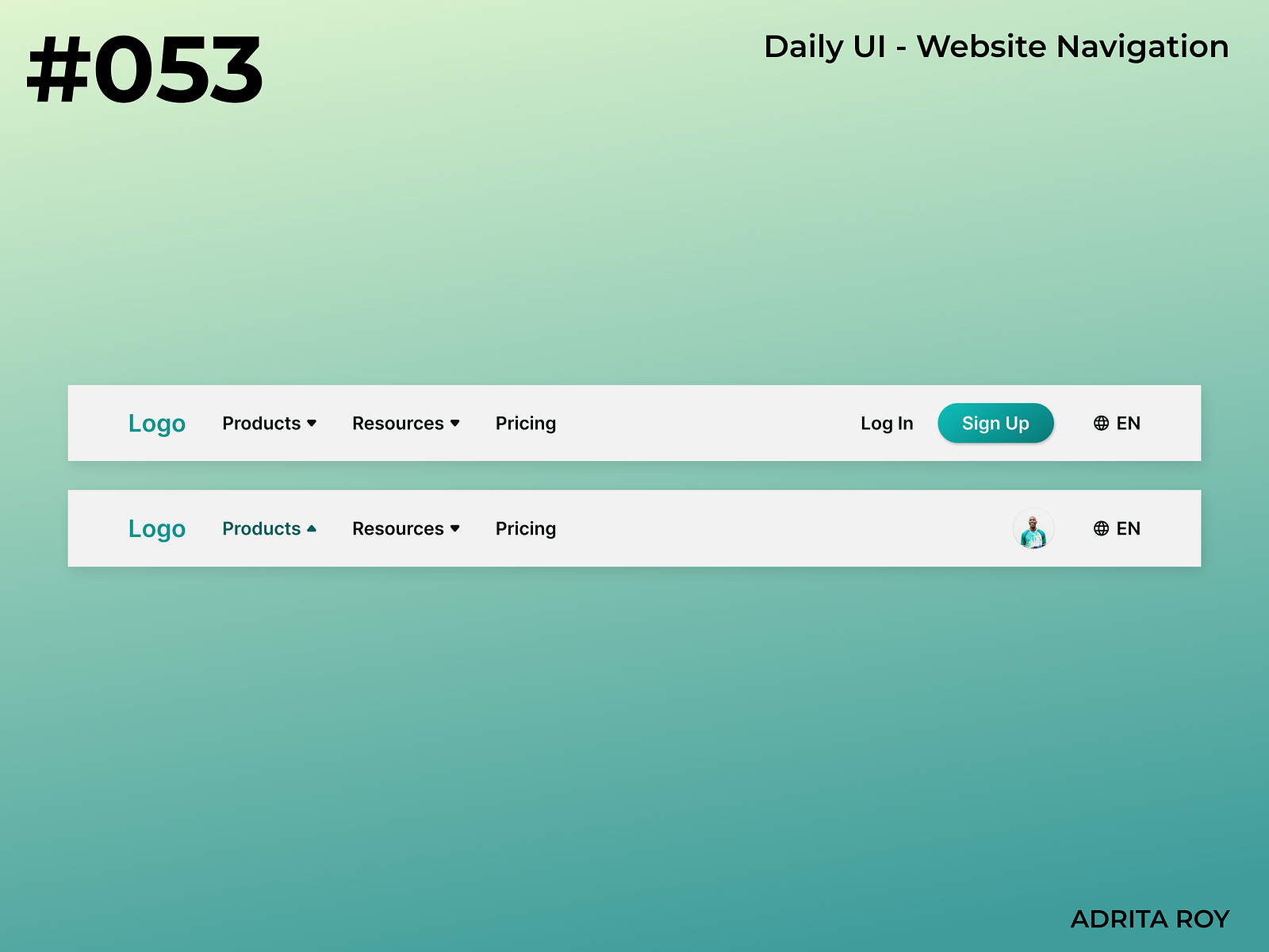 Daily UI 053 - Website Navigation by Adrita Roy on Dribbble
