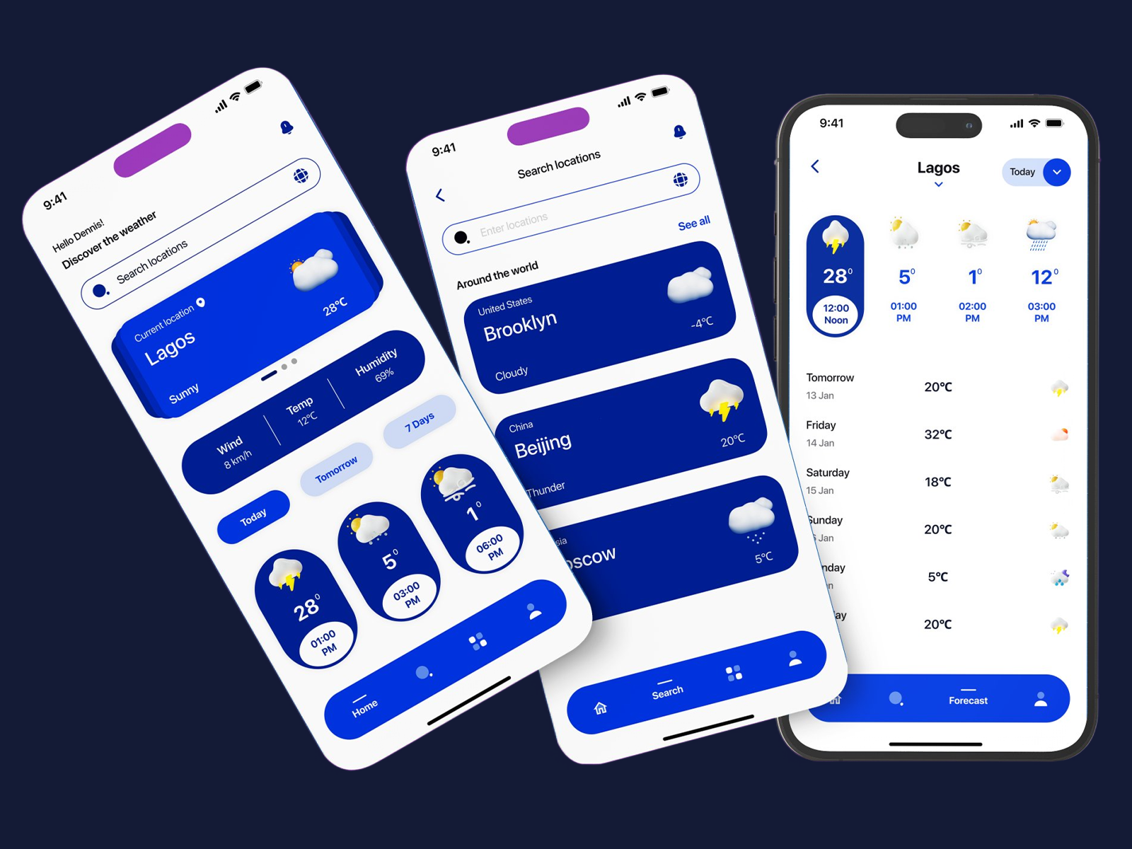 Weather App UI Design by Alex Webster on Dribbble