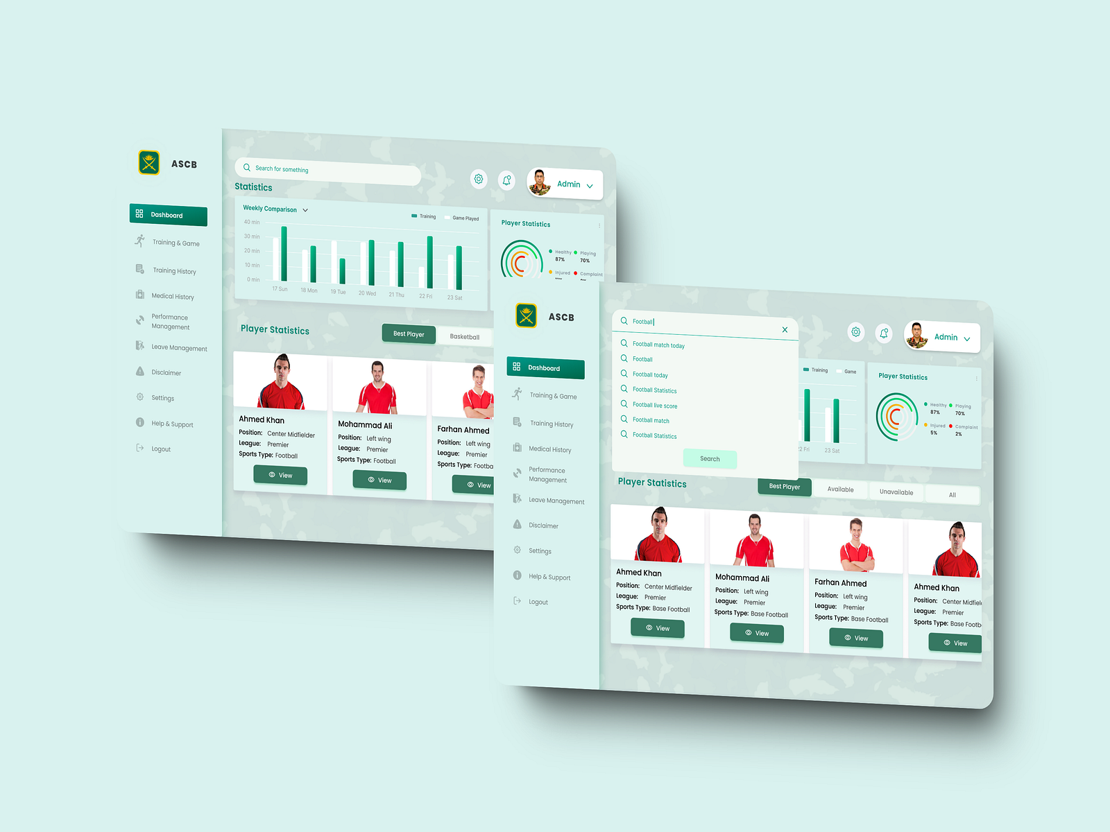 Sports Control System UI Design by Mosud R S on Dribbble