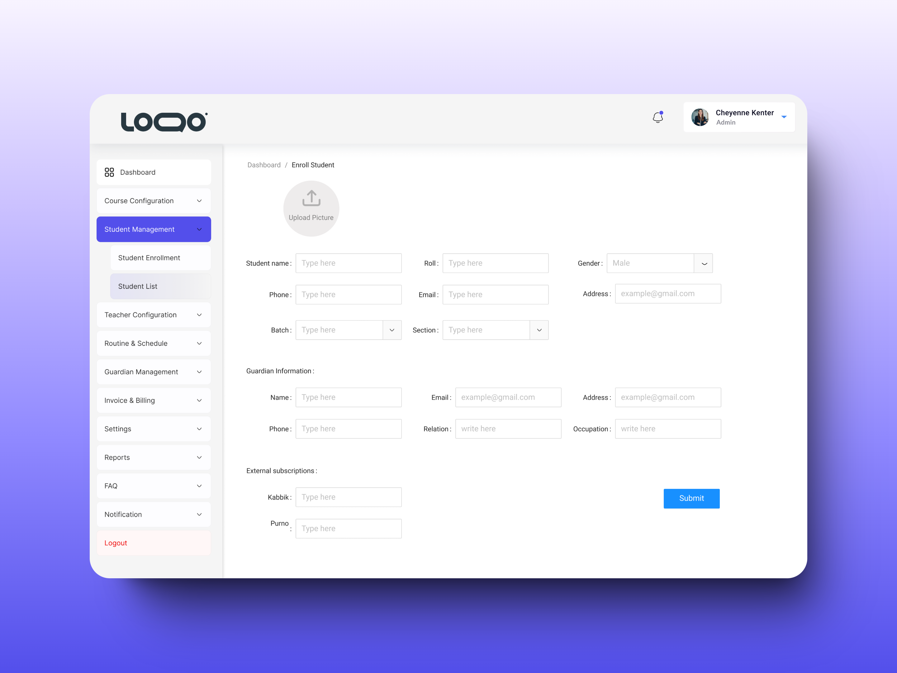 CMS - Course Management System UI Dashboard by Mosud R S on Dribbble