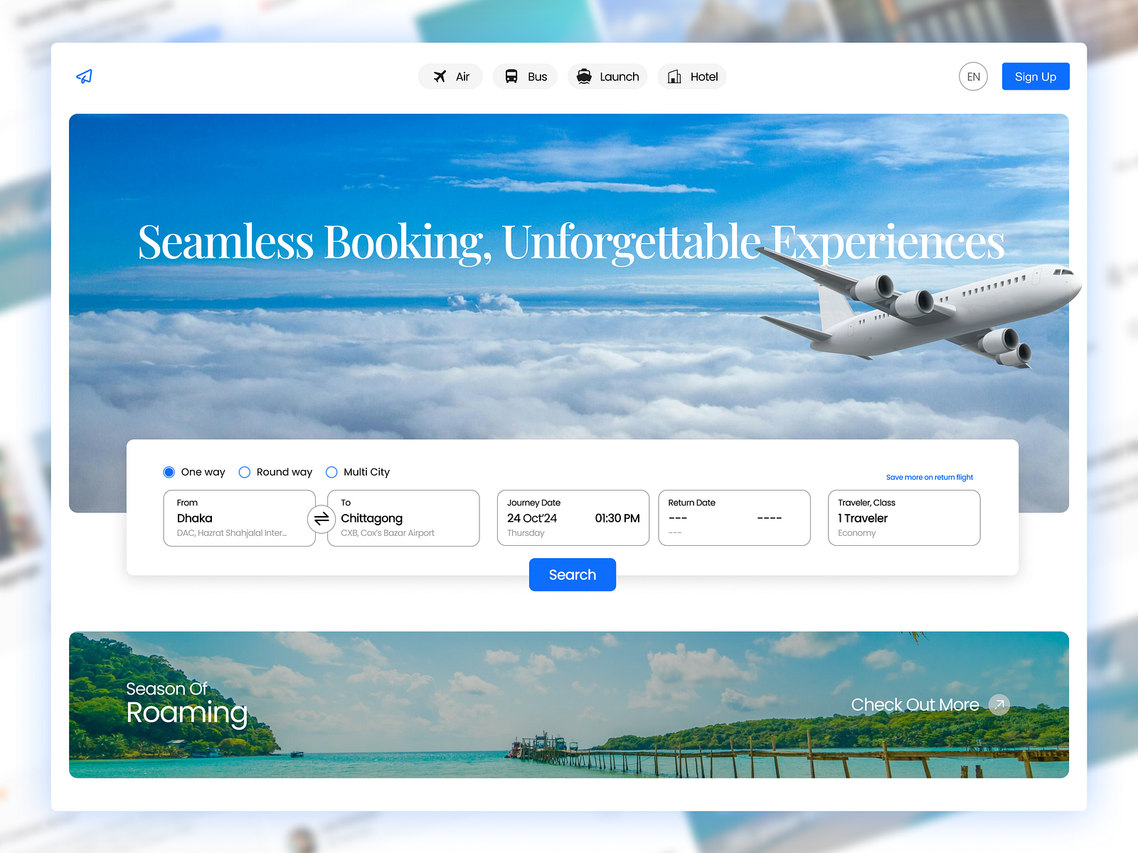 TicketEase | Travel Booking Platform UI Design by Rezwan Hossain on ...