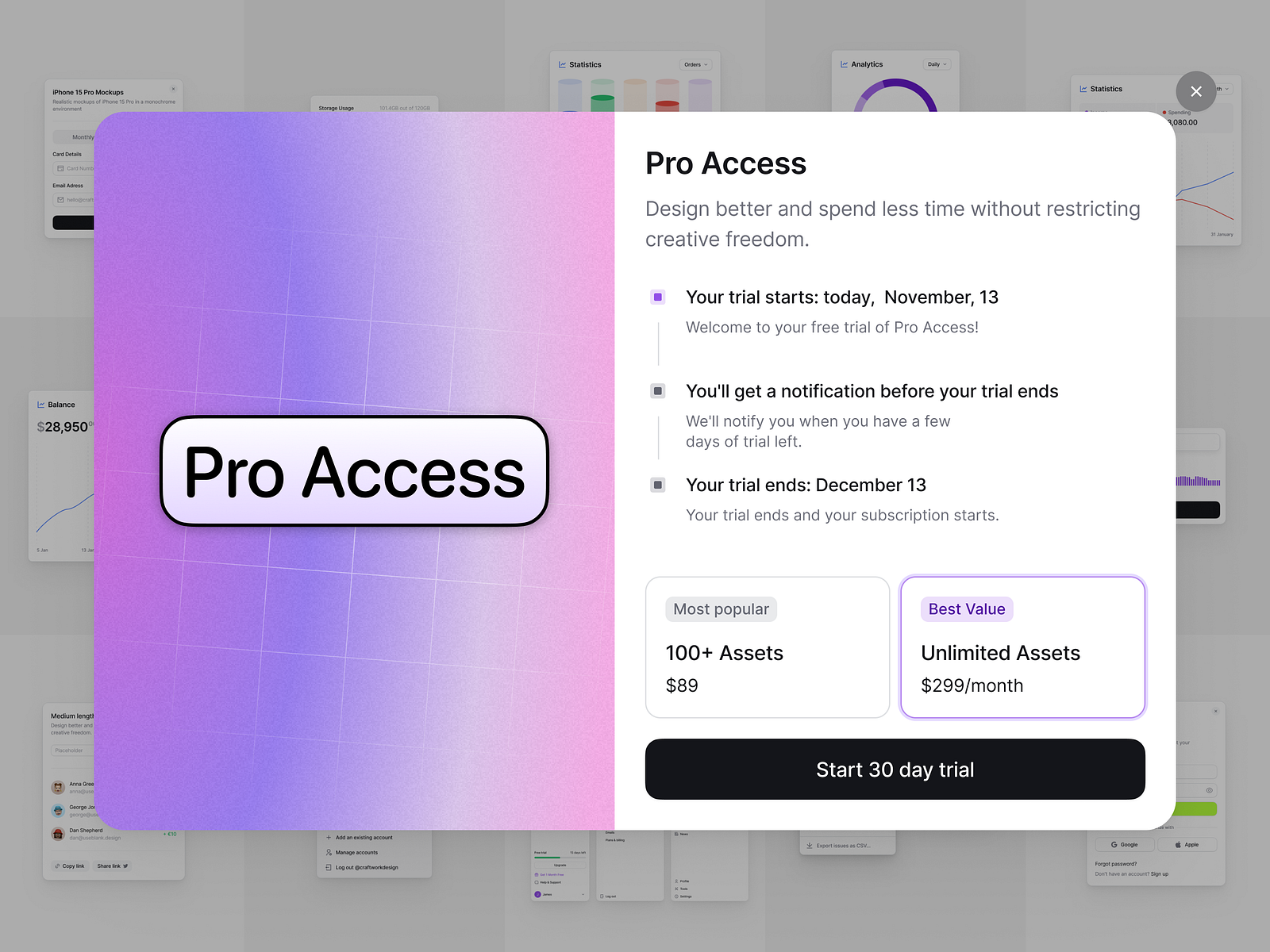 Subscription Modal by Craftwork on Dribbble