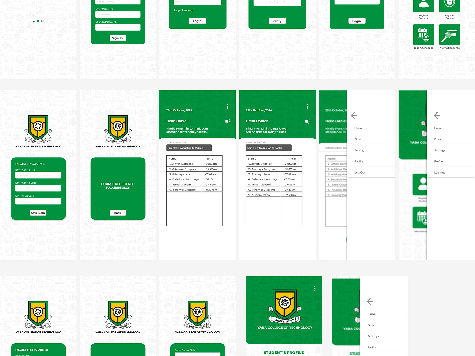 Tertiary Student Attendance by Adebayo Isaac on Dribbble