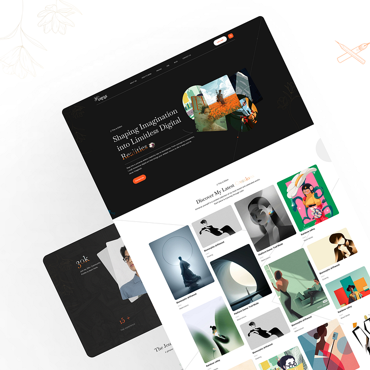 Artist's Personal Portfolio Website UI Design by Arman Hossain Somoy on ...