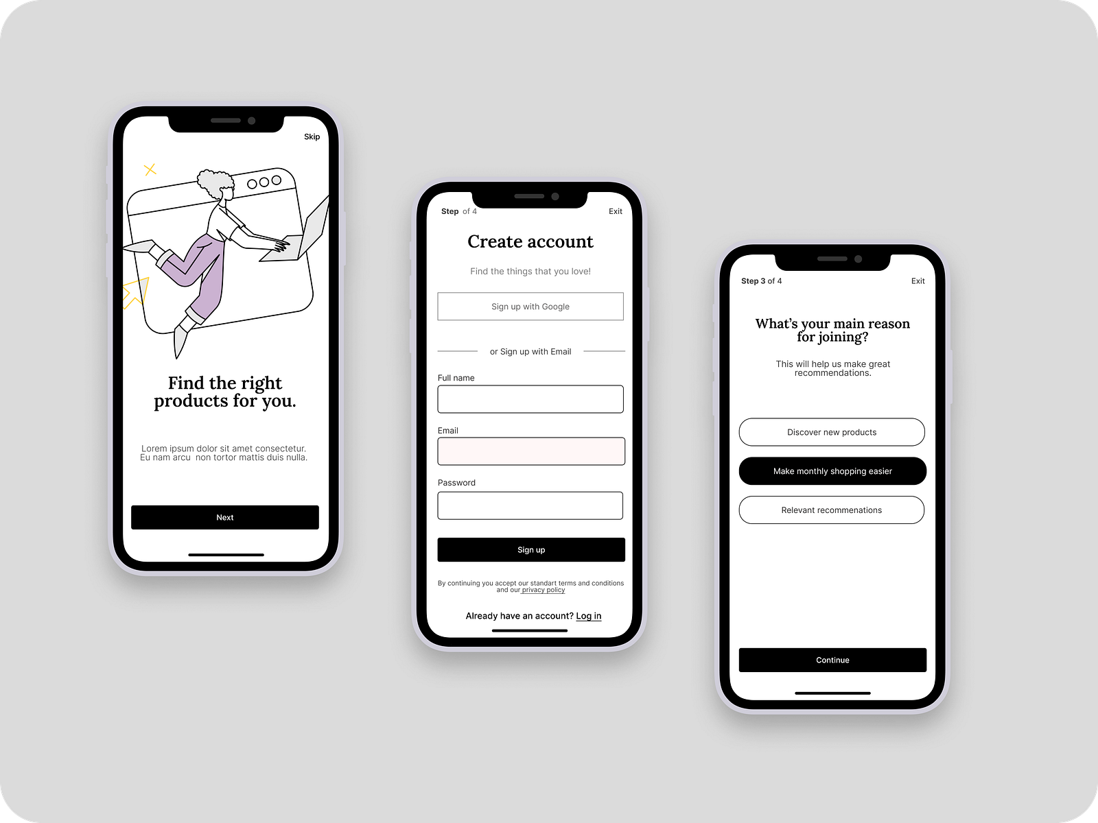 Wireframes for Internet-Shop Mobile Application by Aliya Izbassarova on ...