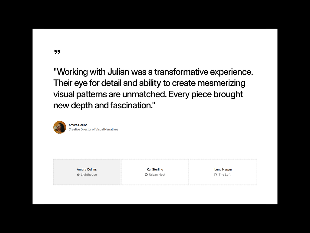 Testimonial Section - Port A1 by robingranqvist on Dribbble