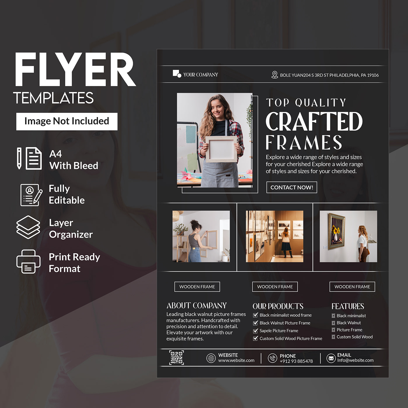 Creative crafted frames wooden flyer design template by Adnan Afzal on ...