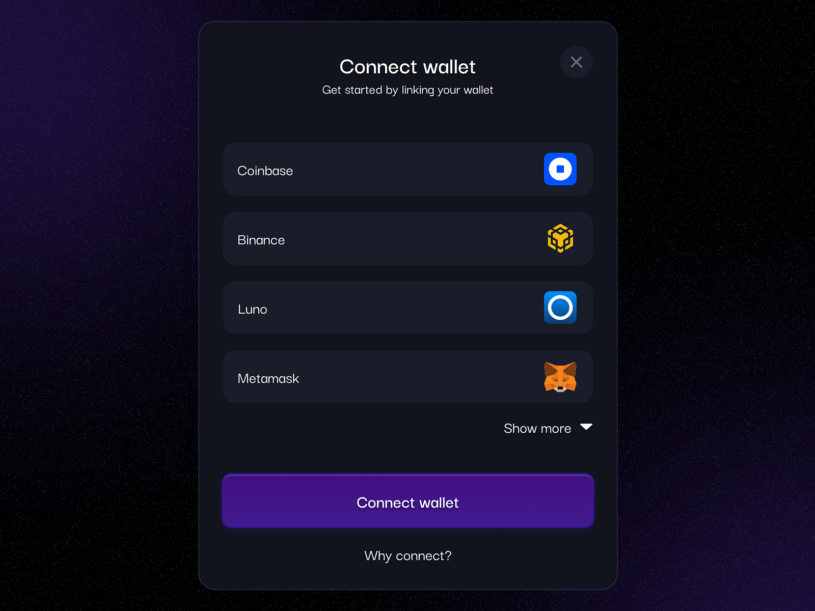 Connect Wallet Modal by Nasir on Dribbble