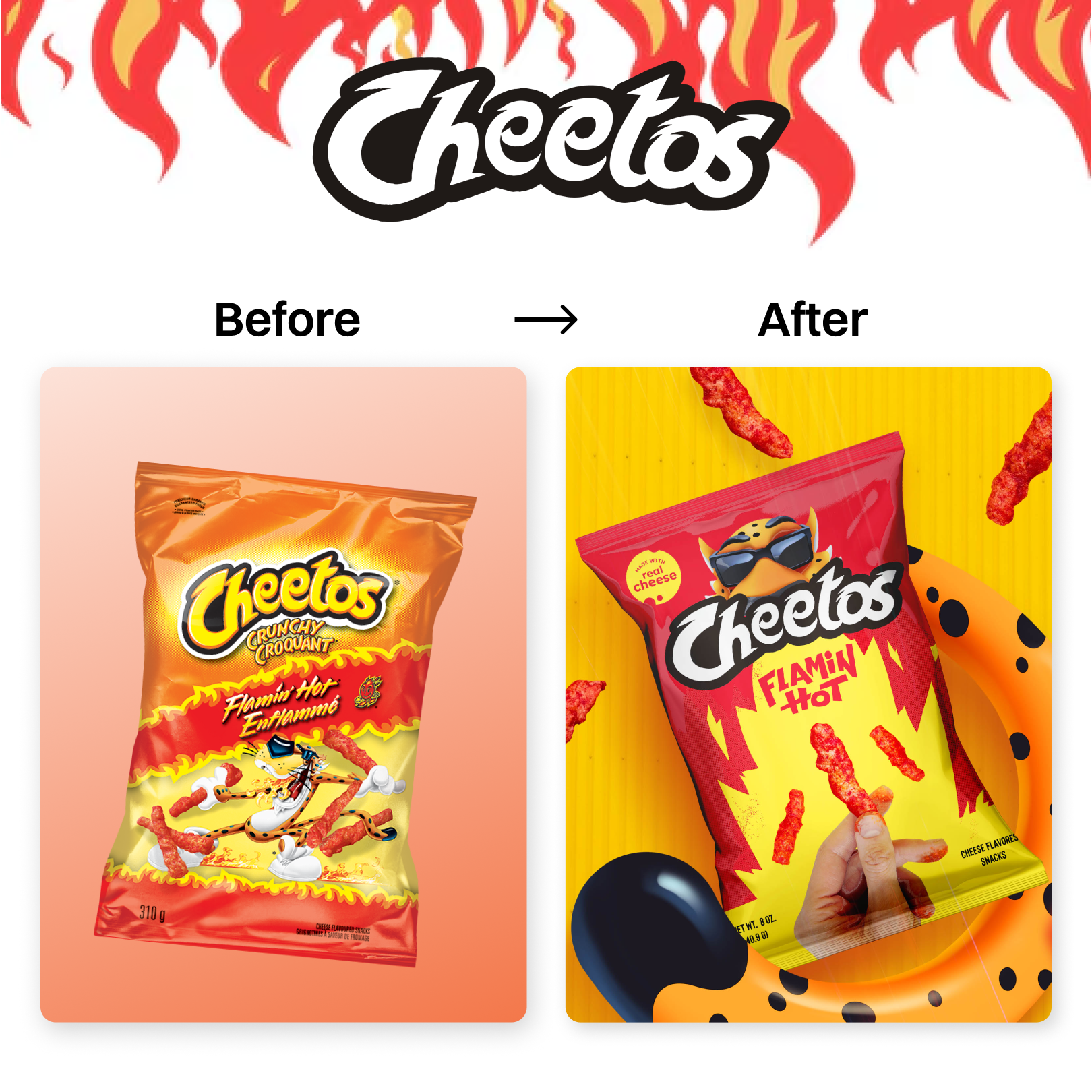 Cheetos project rebrand by Designteam on Dribbble