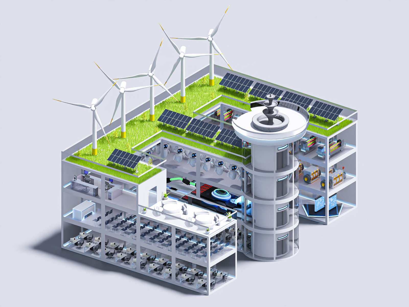 Letter E Building 3D Illustration by Hoshi Studio on Dribbble