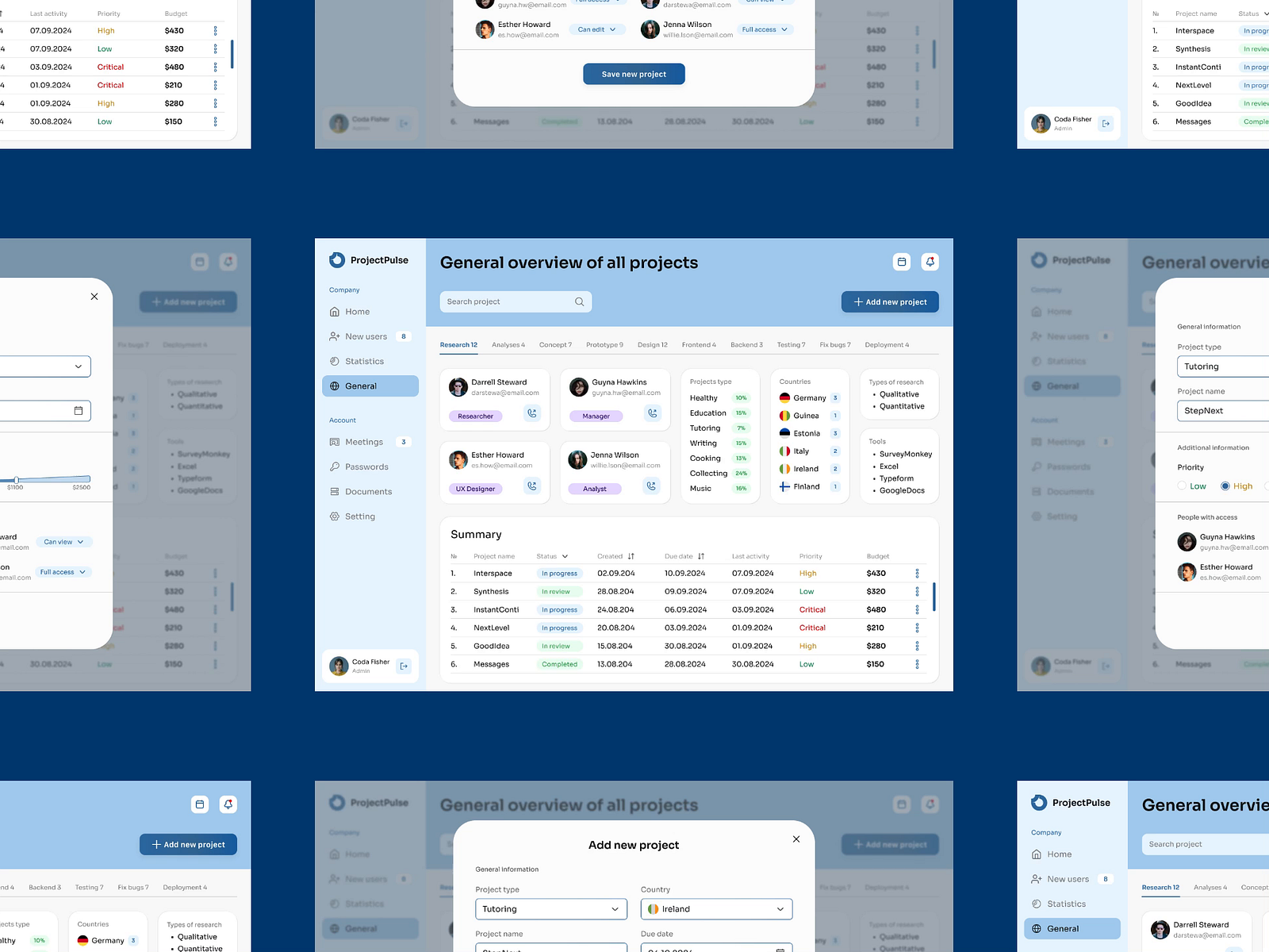 ProjectPulse — project management platform by Anhelina Khomych UI/UX Designer on Dribbble