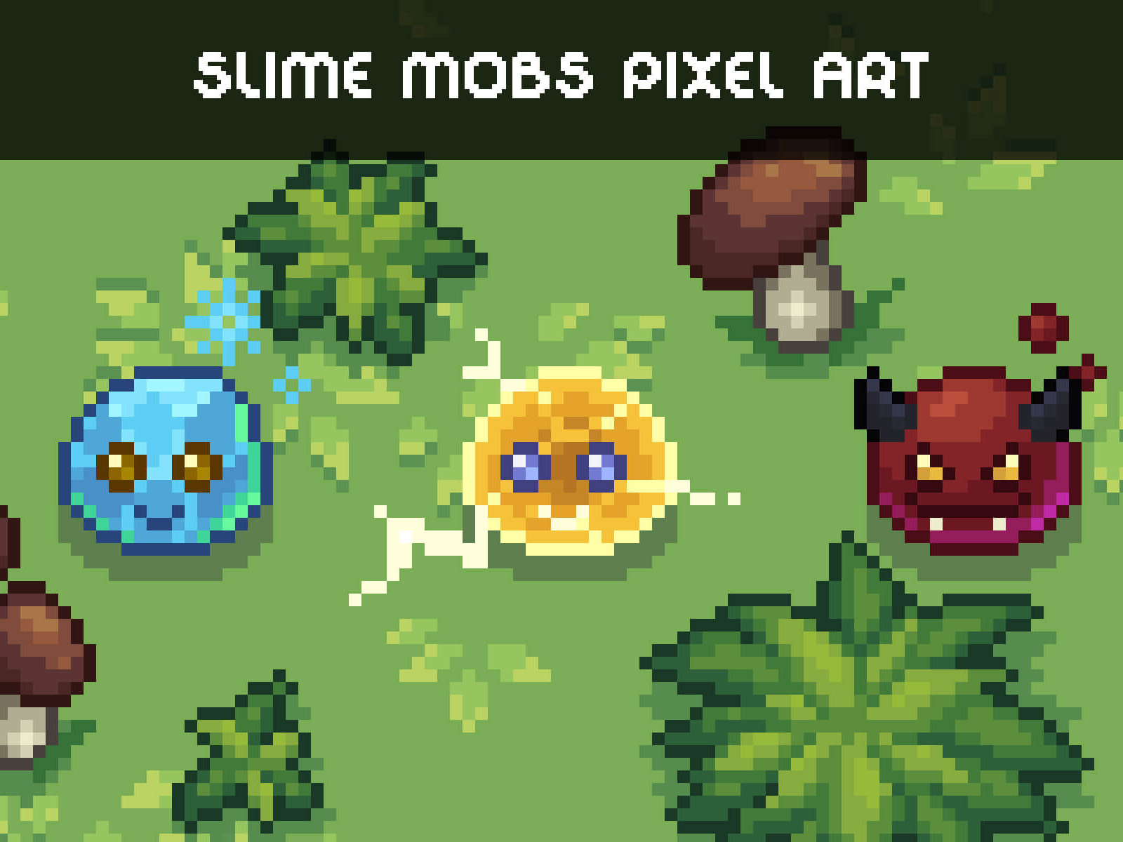 Pixel Art Slime Enemies Top-Down Sprite Pack by 2D Game Assets on Dribbble