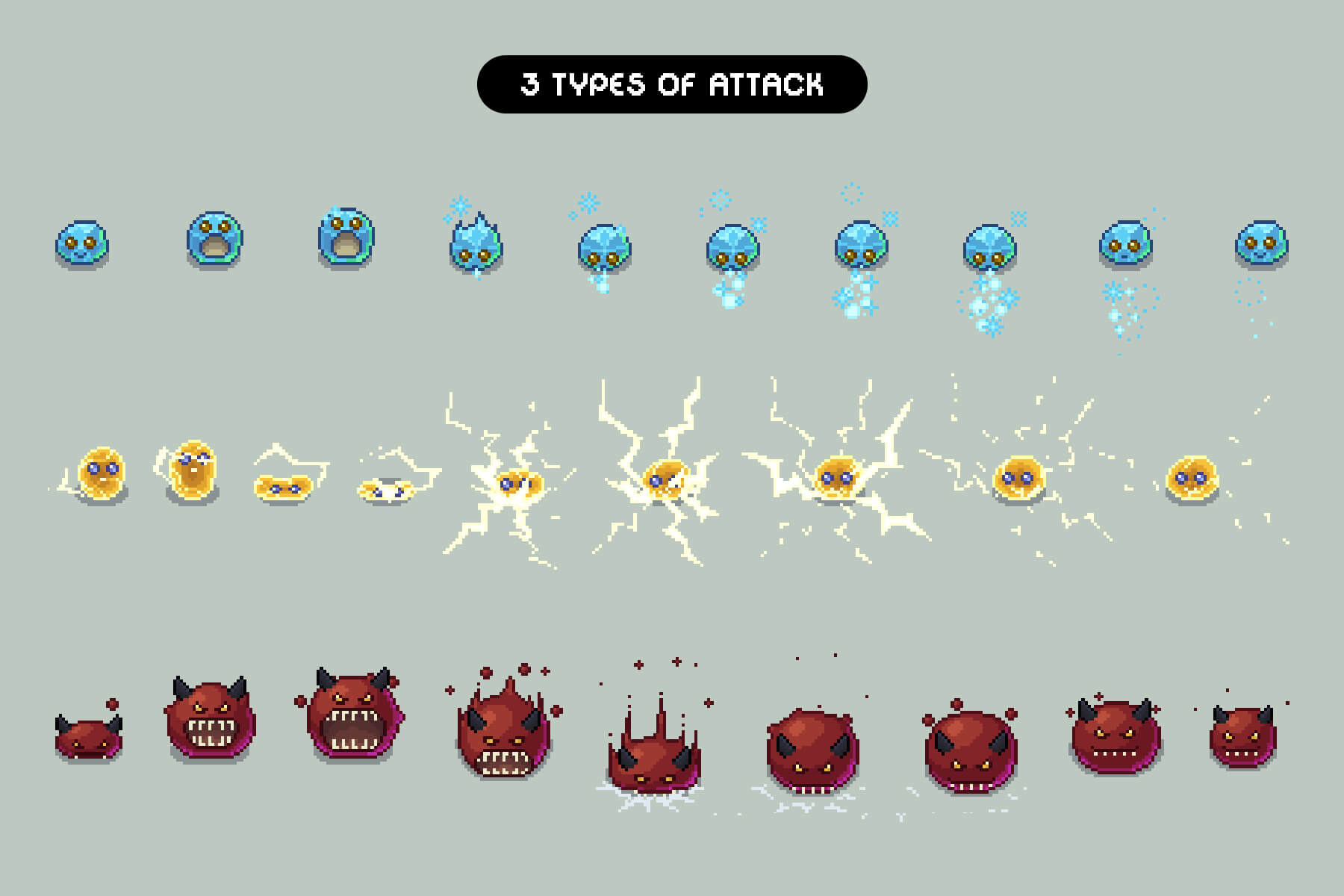 Pixel Art Slime Enemies Top-Down Sprite Pack by 2D Game Assets on Dribbble
