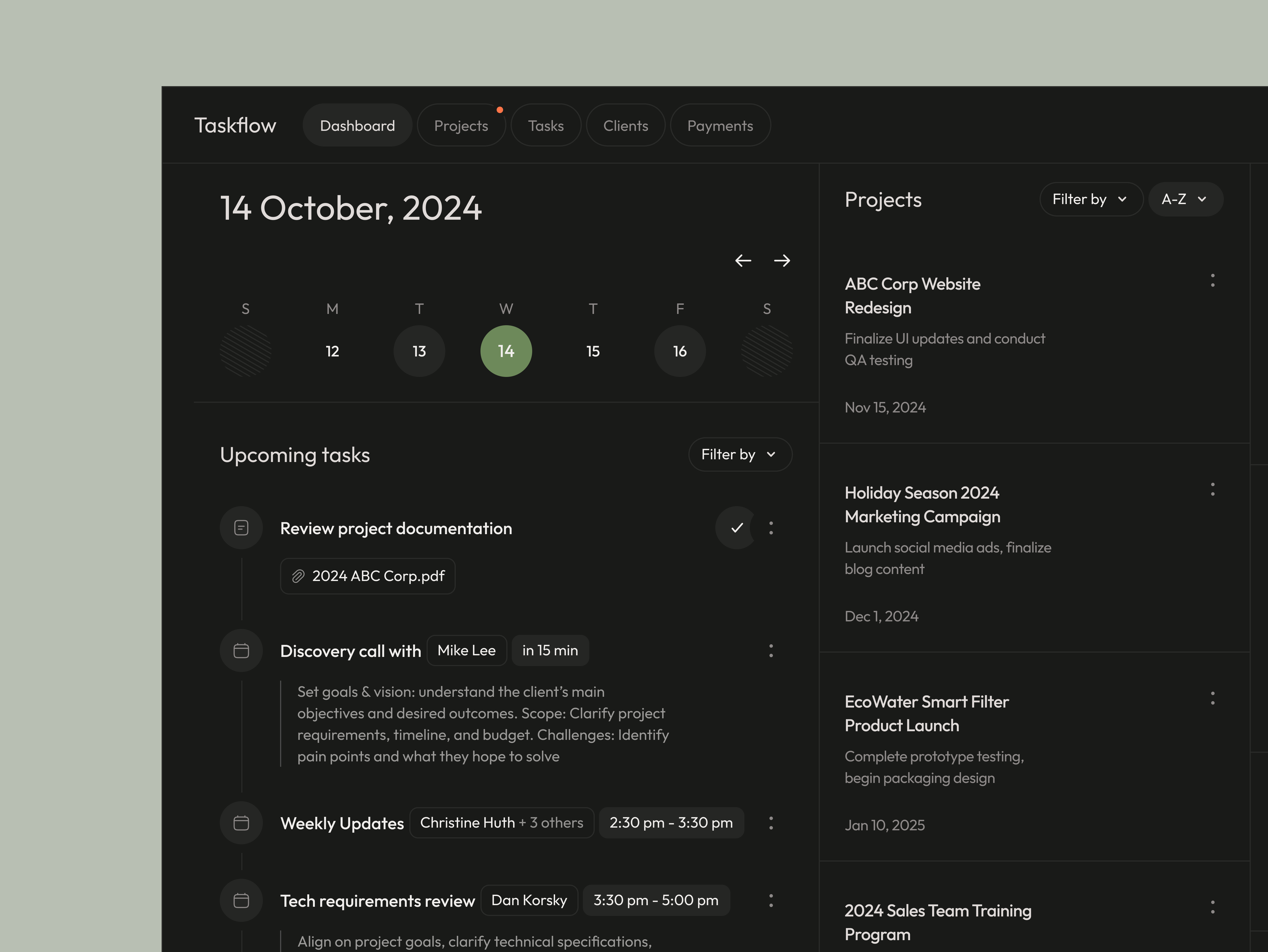 Taskflow Dashboard by Diana Kaminska 🇺🇦 on Dribbble