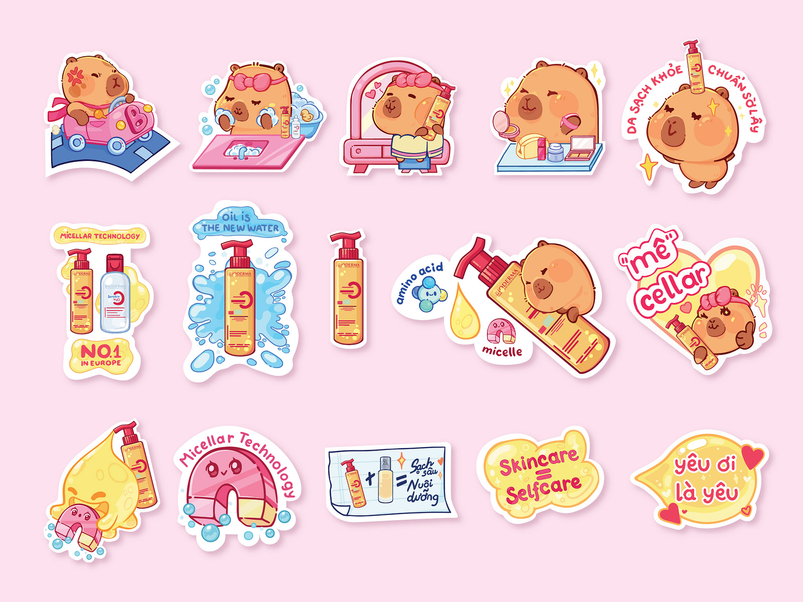 Bioderma - Sticker Pack by Thuy Nguyen on Dribbble
