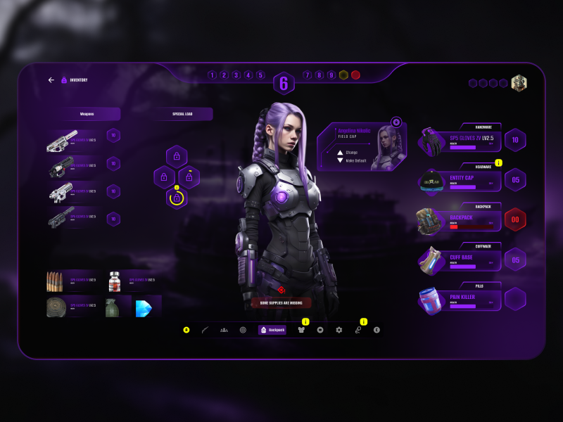 Immersive FPS Game Inventory Interface: Sleek and Intuitive Desi by ...