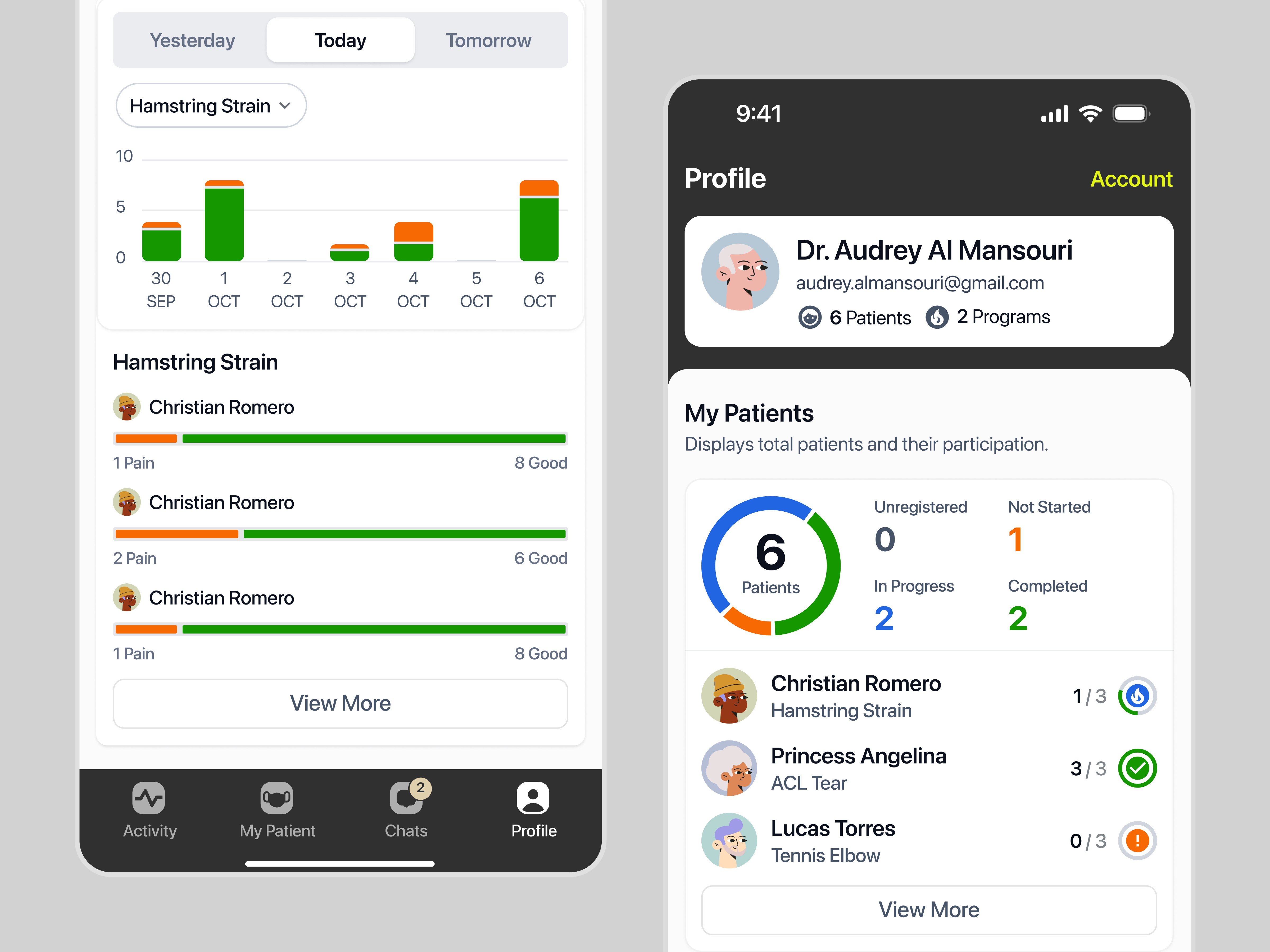 Physiotherapy App Design - Doctor Profile Page by Dicky Indrayan on ...