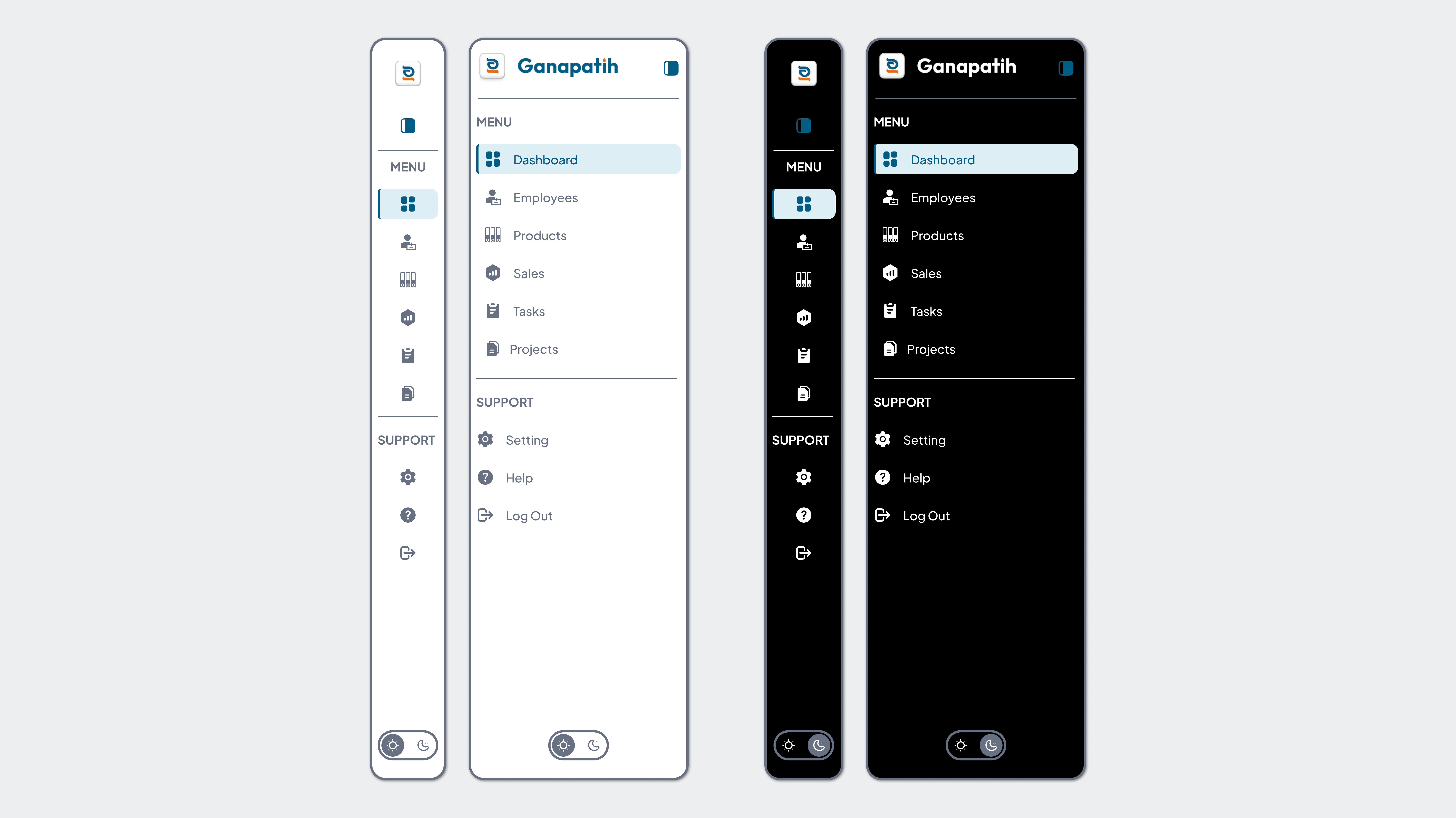 Side Bar Navigation - Dashboard Light and Dark Mode by Bima Ary on Dribbble