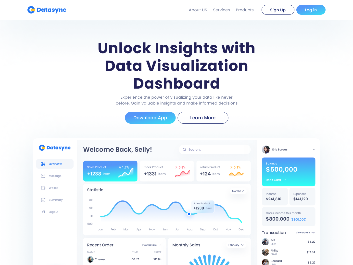 Data Visualization Landing Page by Consixlabs on Dribbble