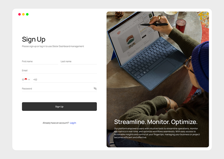 Dashboard Login Desktop by Mazir Muhammad on Dribbble
