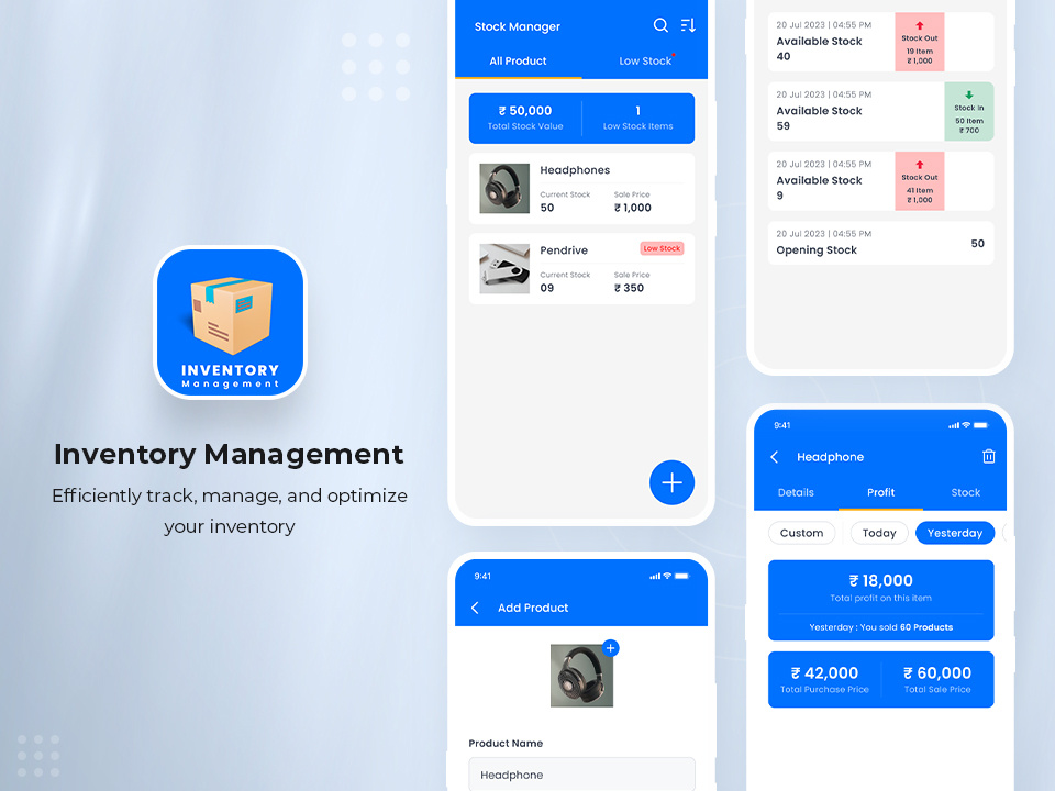 Inventory Management App Design by Vardhanam Infotech on Dribbble