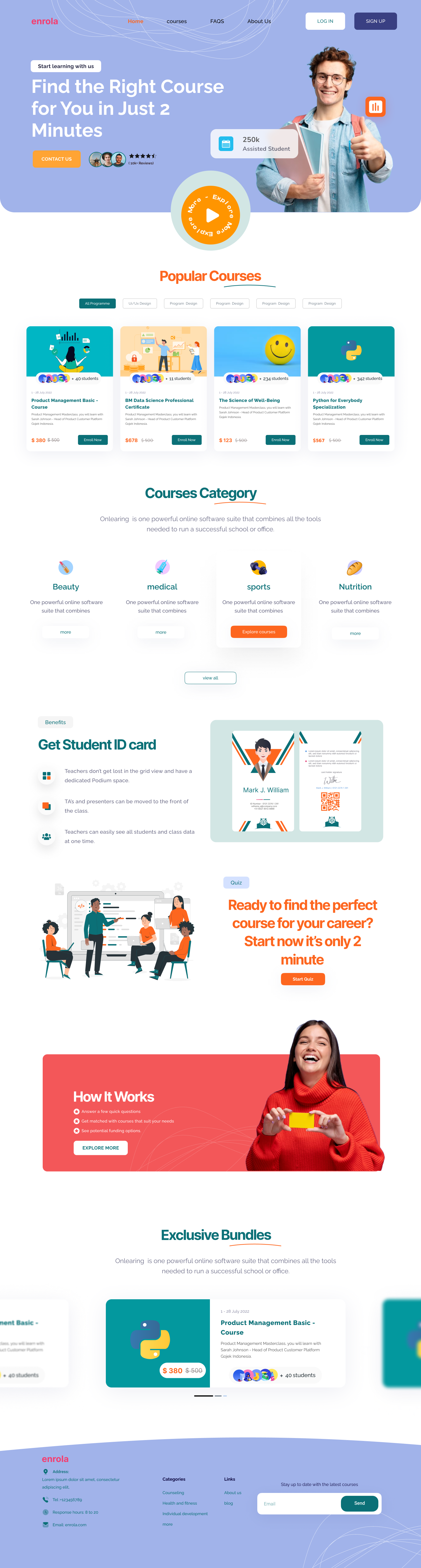 Learning landing page design ui/ux by Faraz Sohail on Dribbble