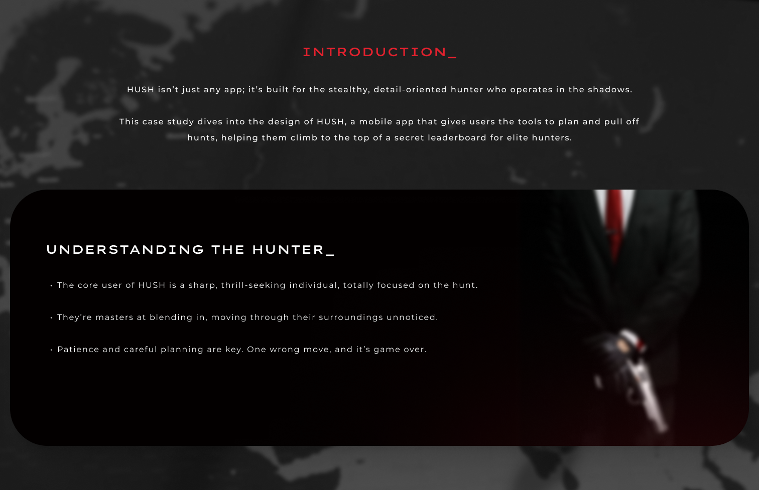 UI UX Design Case Study of 'Hush' The Hitman's App 🧰 by Vallabh Ravan on Dribbble