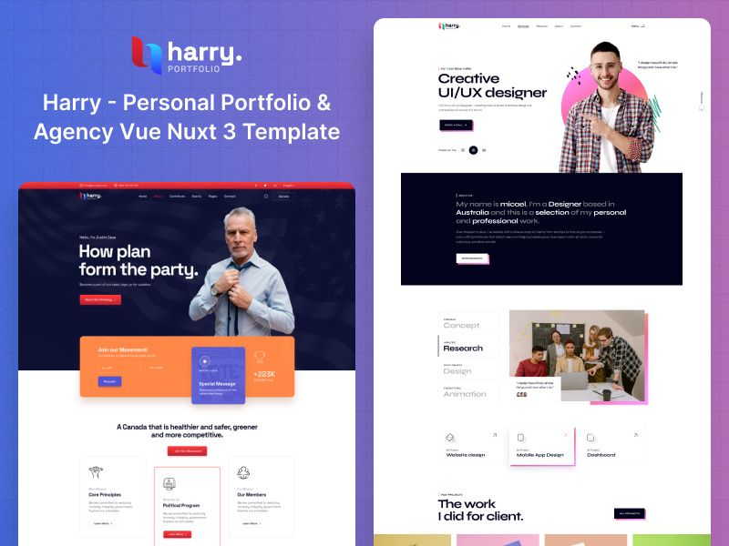 Harry - Personal Portfolio & Agency Vue Nuxt 3 Template by ThemePure on ... Harry - Personal Portfolio & Agency Vue Nuxt 3 Template by ThemePure on ...
