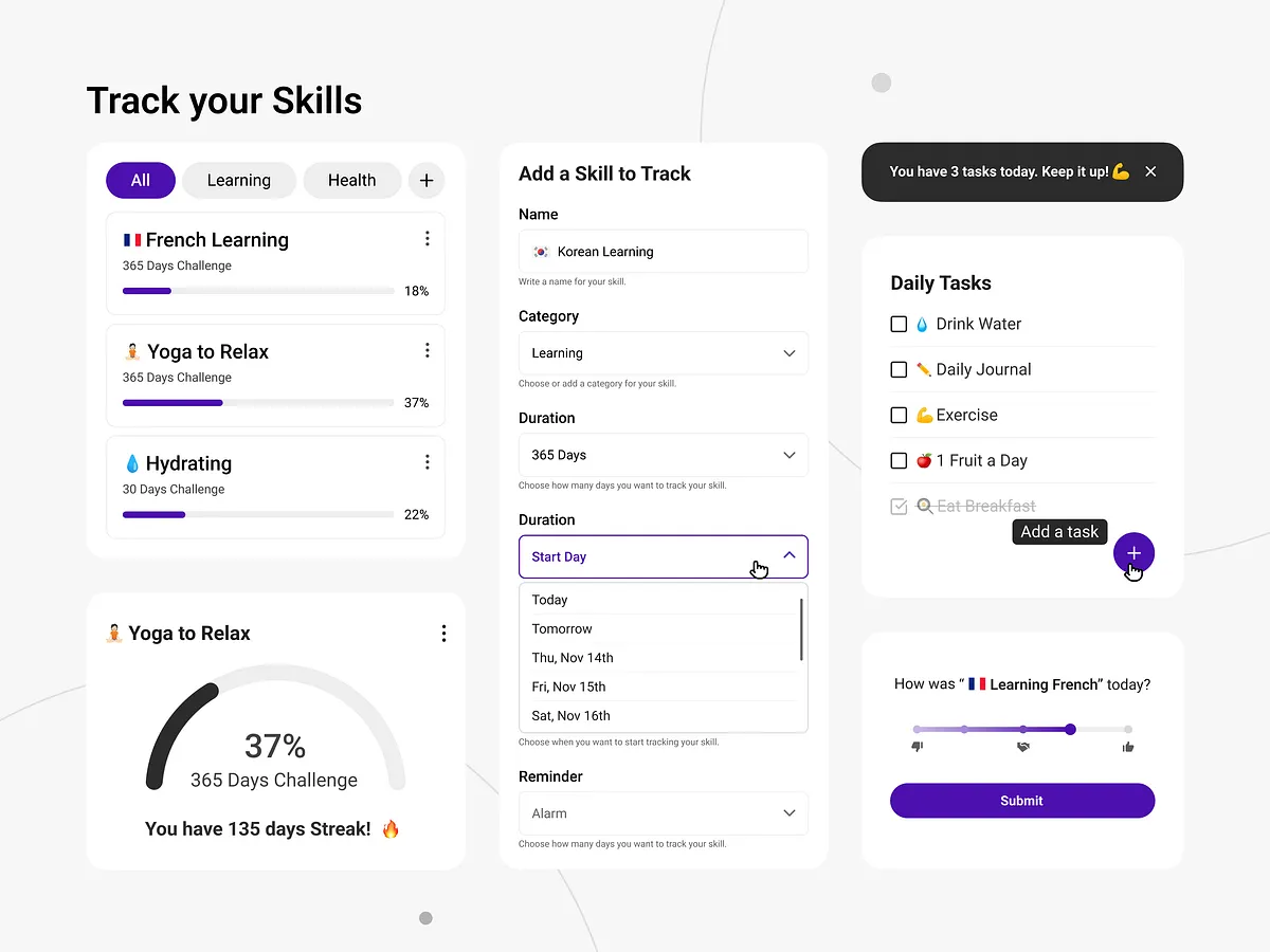 Browse thousands of Skill Tracker images for design inspiration | Dribbble