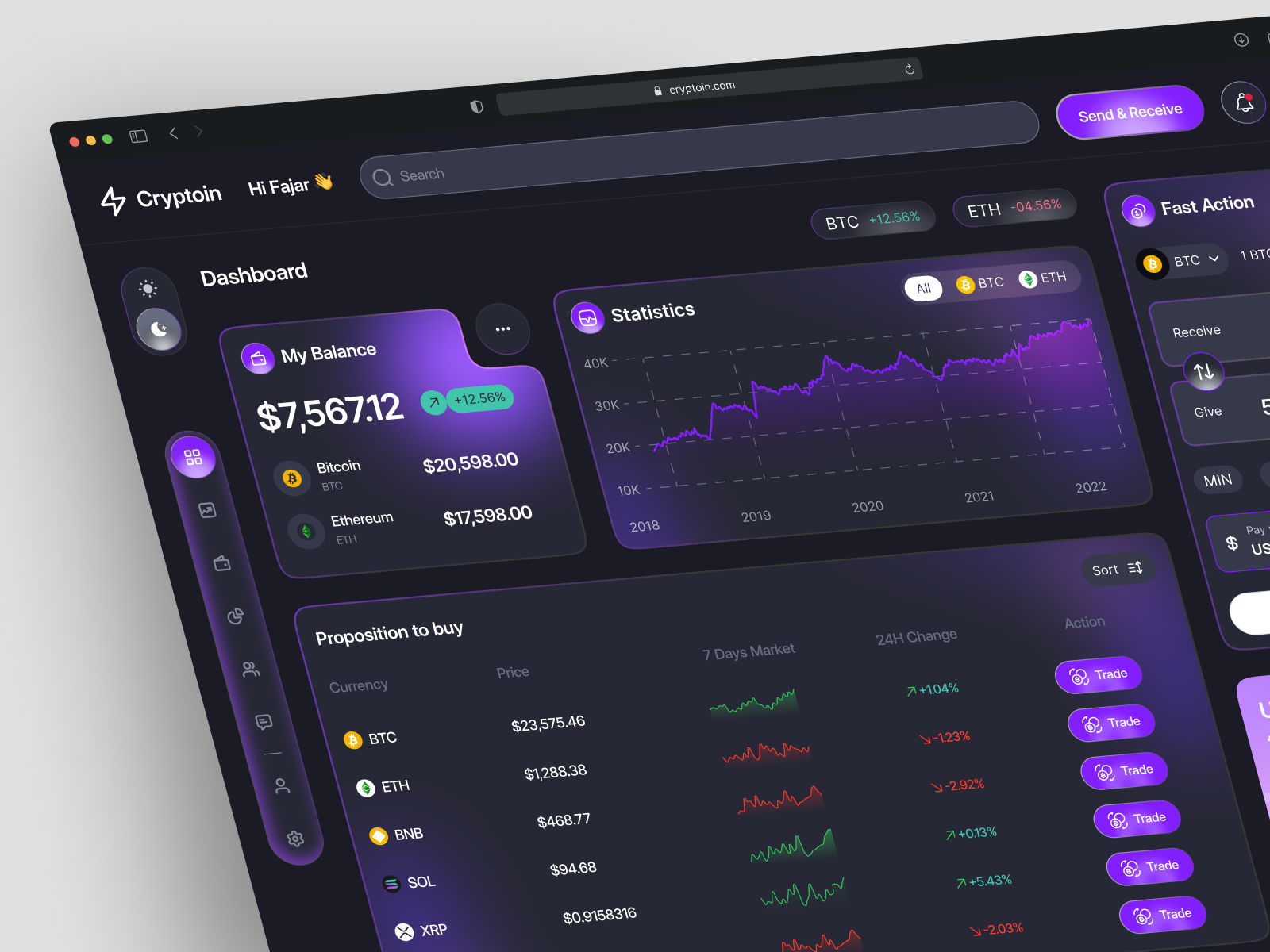 Cryptoin - Crypto Exchange Dashboard by Fajar Firmansyah for dpopstudio ...
