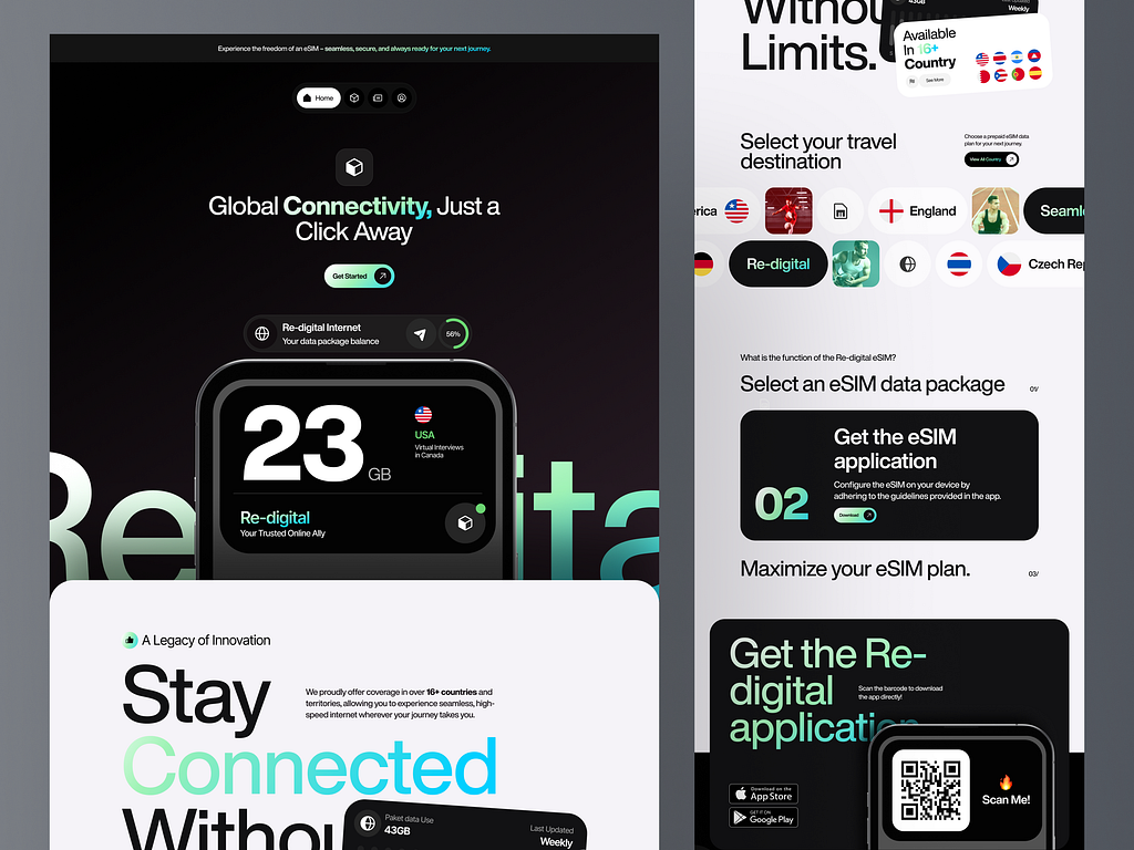Redigital - Esim Website by Irfanaffian for One Week Wonders on Dribbble