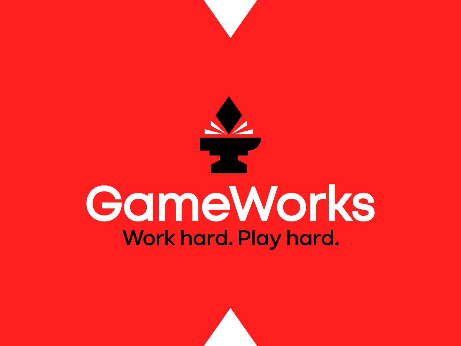 GameWorks, iGaming games developer logo design: diamond on anvil by ...
