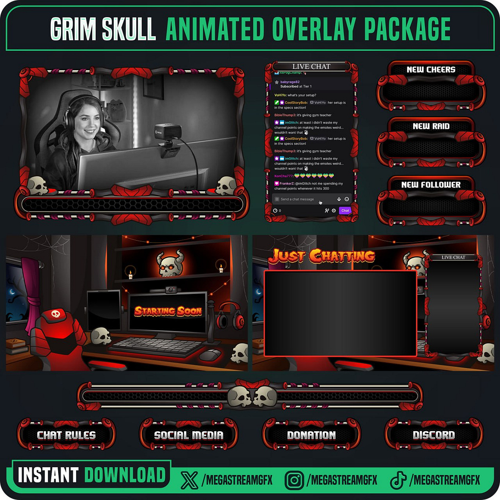 Creepy Room Overlay Package | Stream Overlay in Horror theme by ...