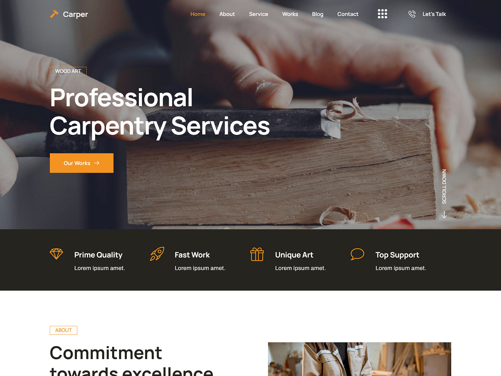 Carpentry Wordpress Website Design Using Elementor by Mujahidul Furkan on Dribbble