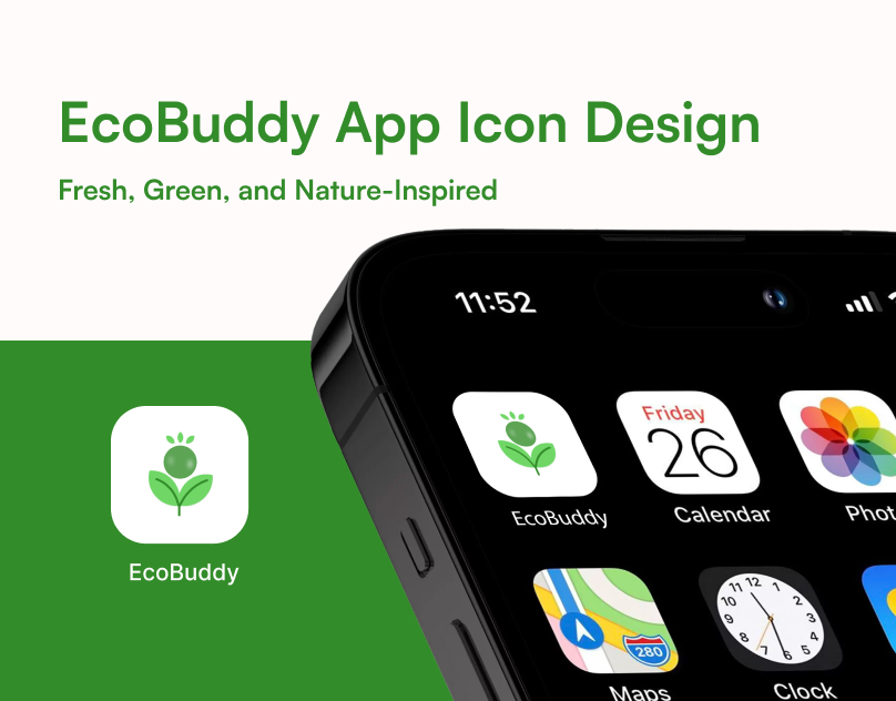 Green and Growth: The EcoBuddy App Icon Design by Nooshin Beheshti on ...
